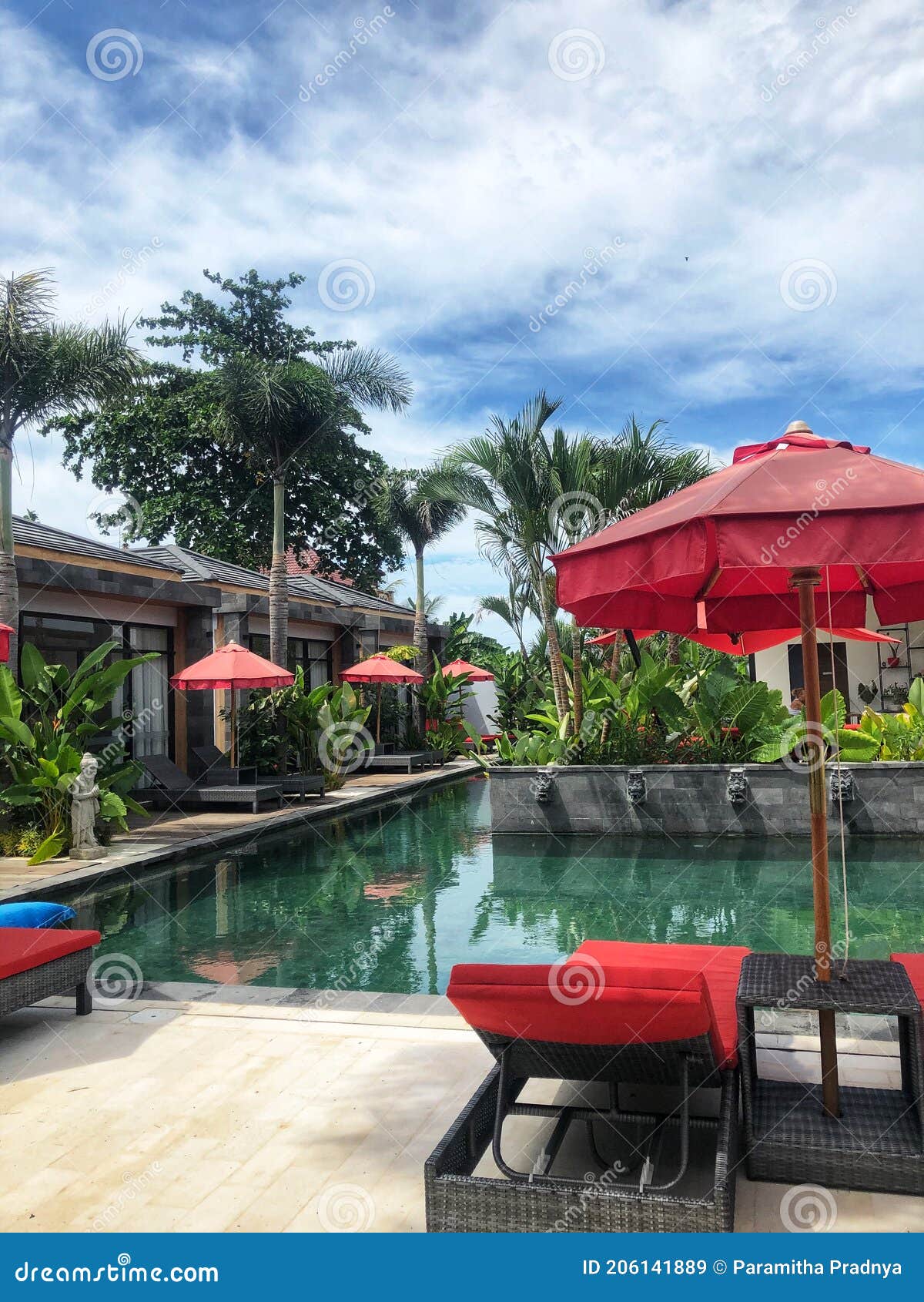 Villa Pool View stock image. Image of sunny, outside - 206141889