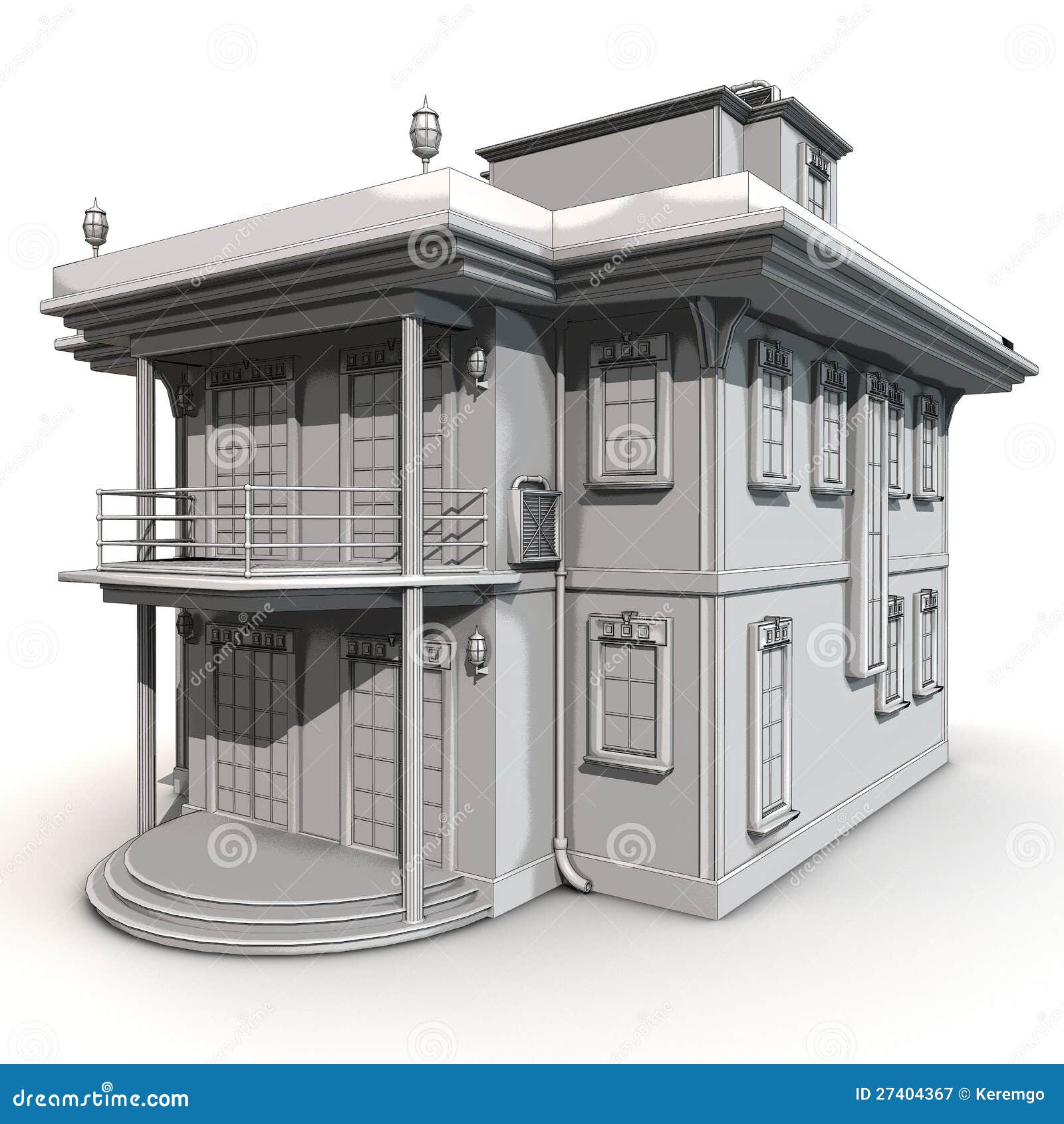 Villa Sketch stock illustration. Illustration of column - 27404367