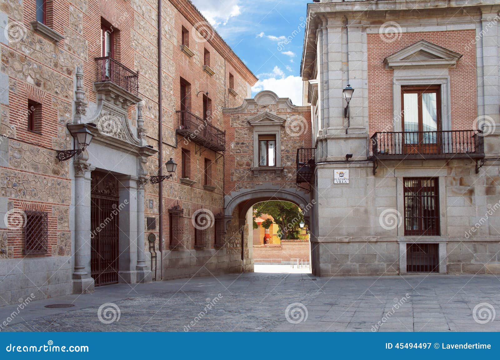 Villa Square in Madrid Old Quarter Stock Image - Image of medieval ...