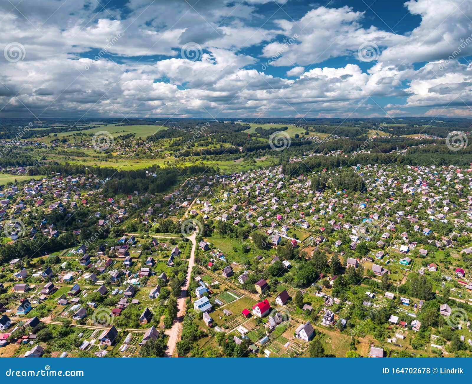 Village above stock photo. Image of nature, street, house - 164702678