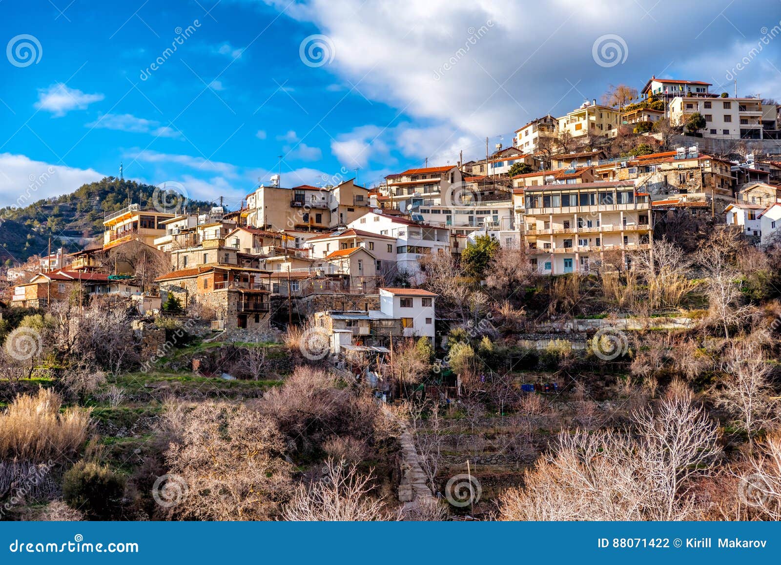 The Village of Agros. Limassol District, Cyprus Stock Photo - Image of ...