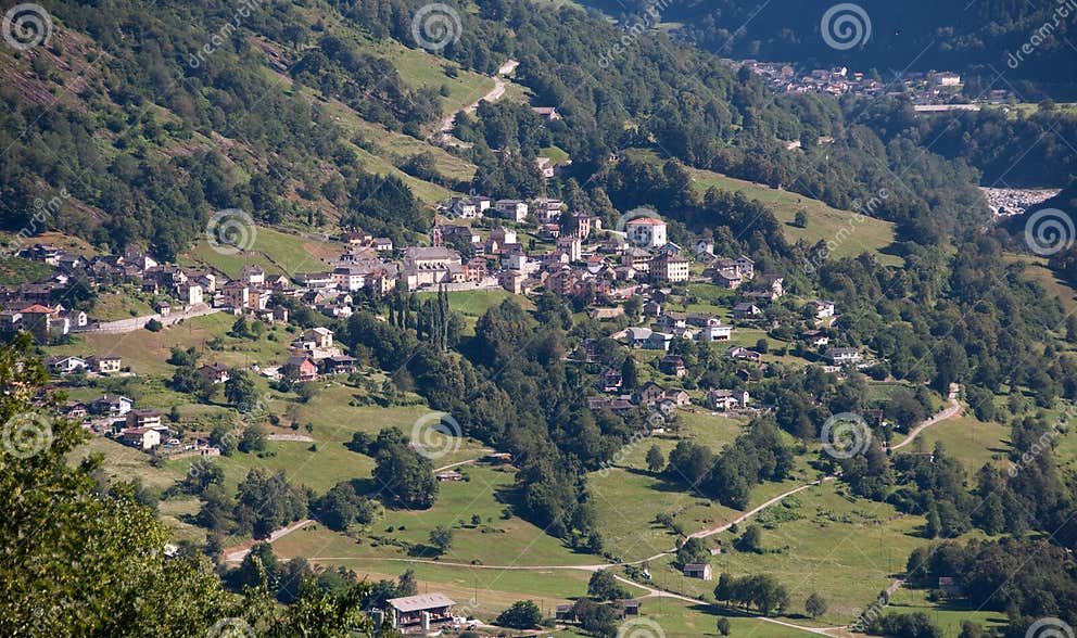 Village in Alps stock photo. Image of valley, mountains - 15477170