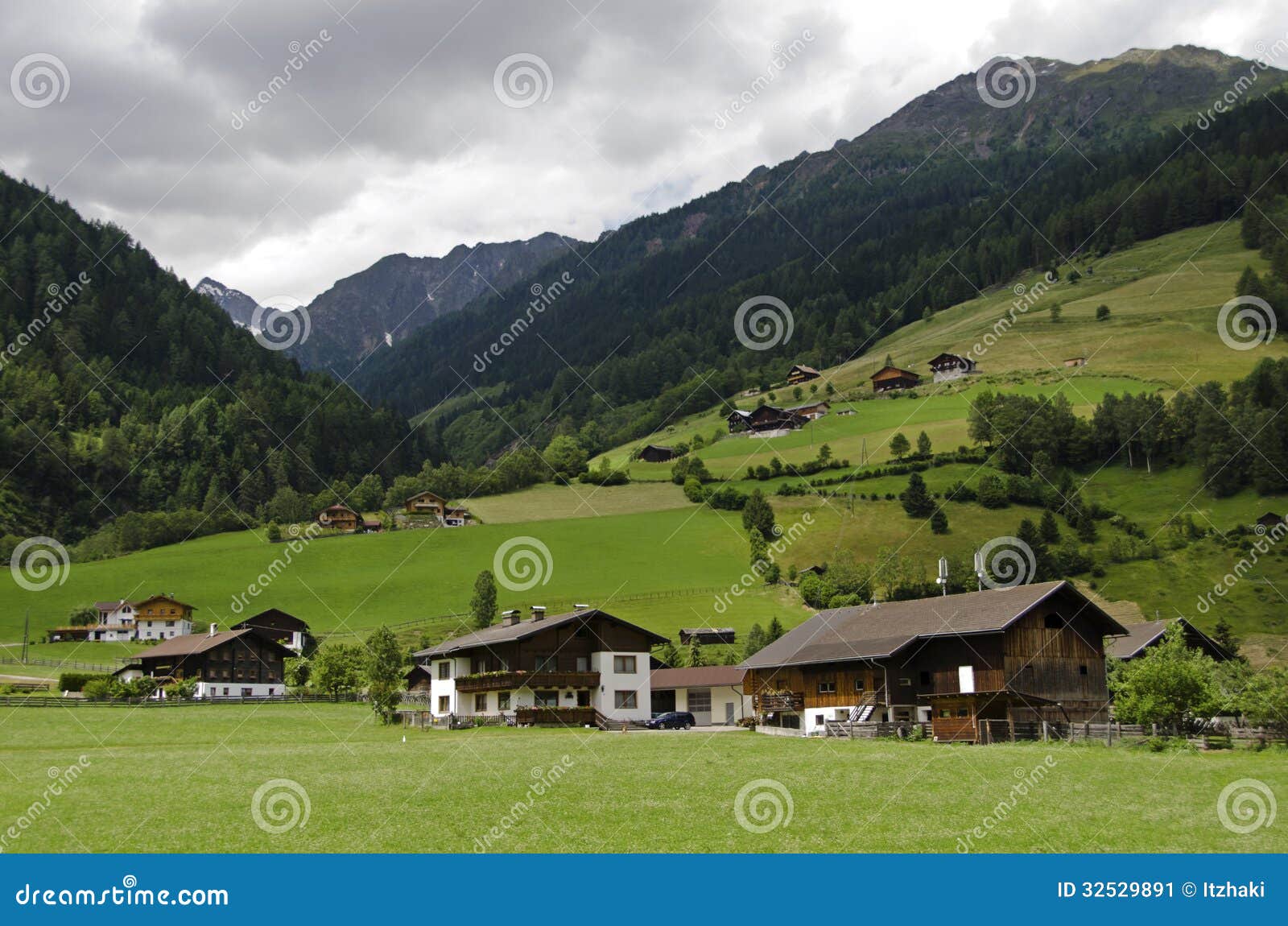 Village in the Alps stock image. Image of town, countryside - 32529891