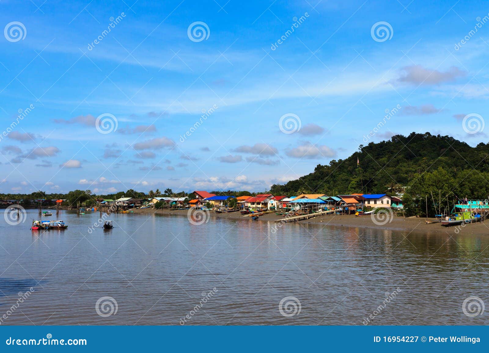 Village in Asia Near the River Stock Image - Image of landscape, beach ...