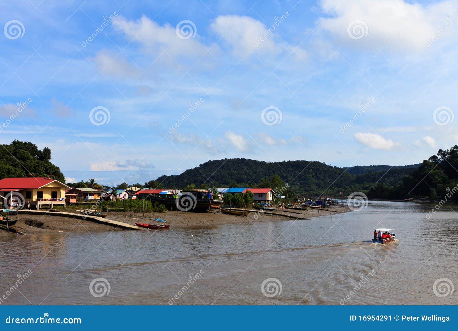 Village in Asia Near the River Stock Image - Image of nature, tropical ...