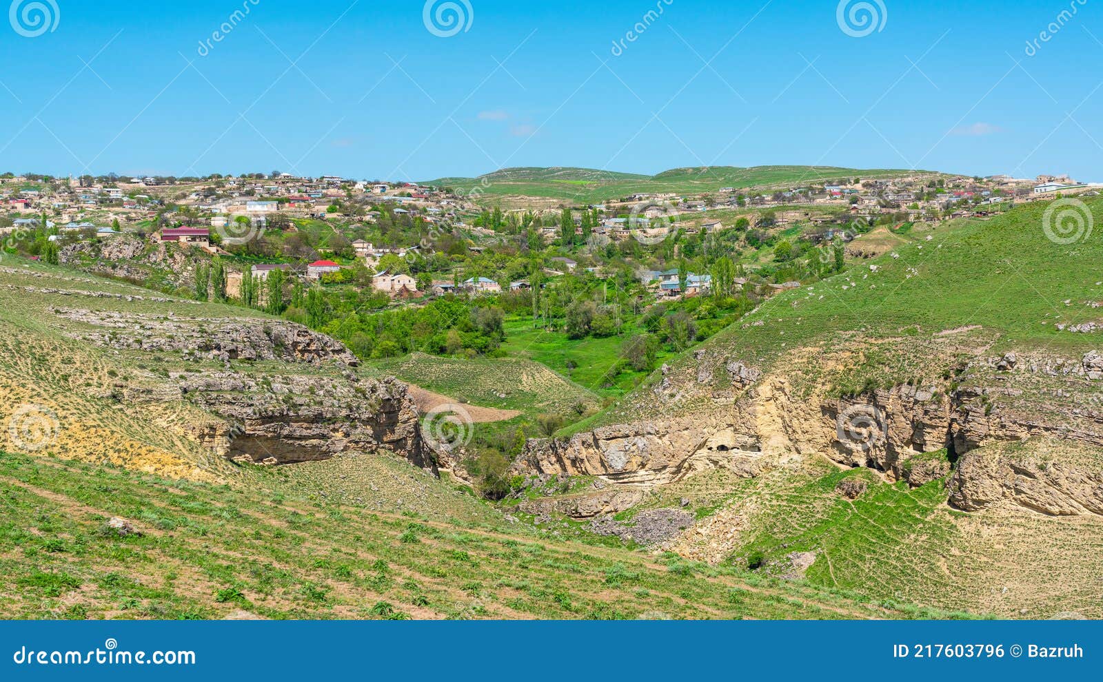 Village in a Beautiful Hilly Area Stock Photo - Image of landscape ...