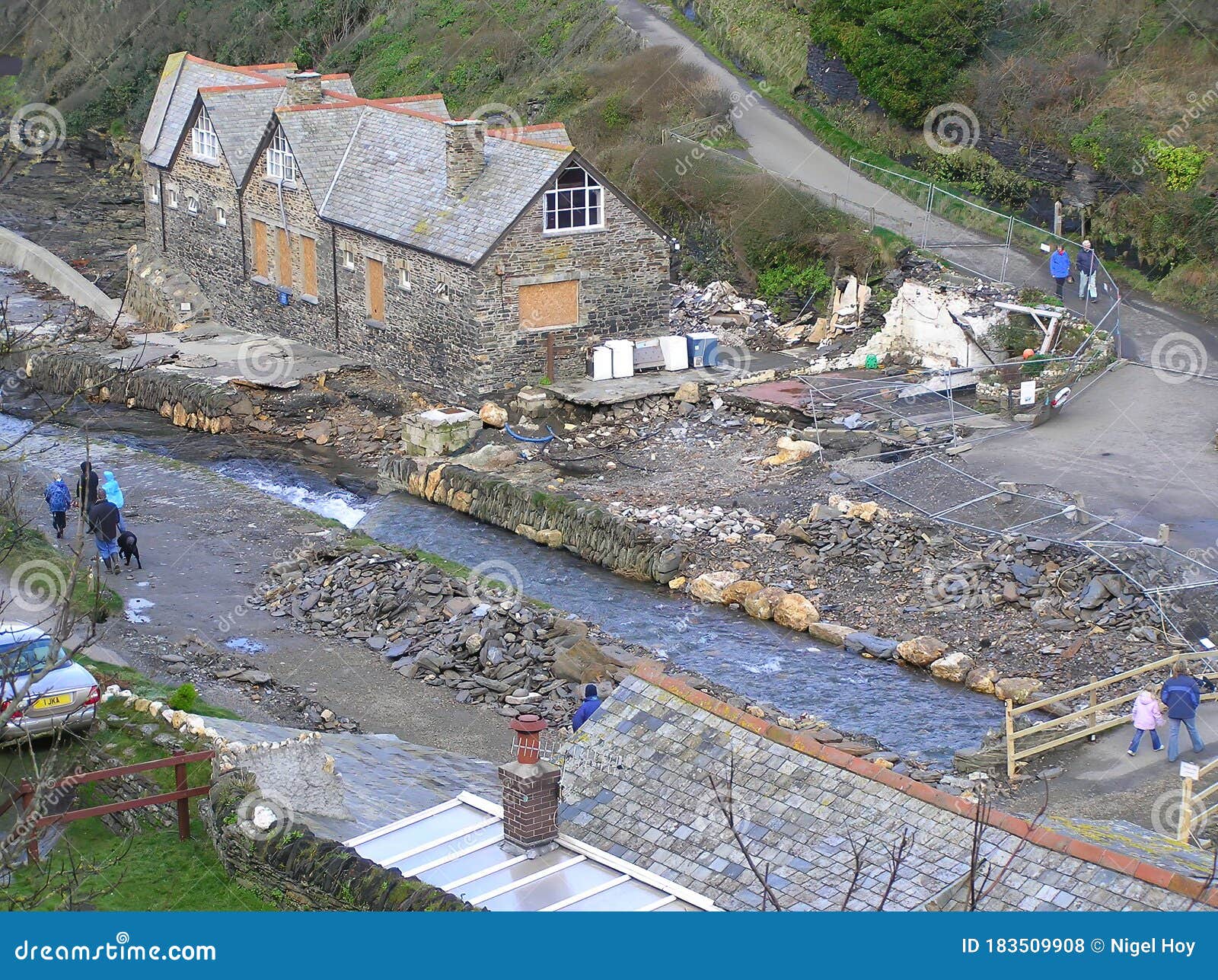 Cornish Village after Devastating Flood Editorial Stock Photo - Image ...