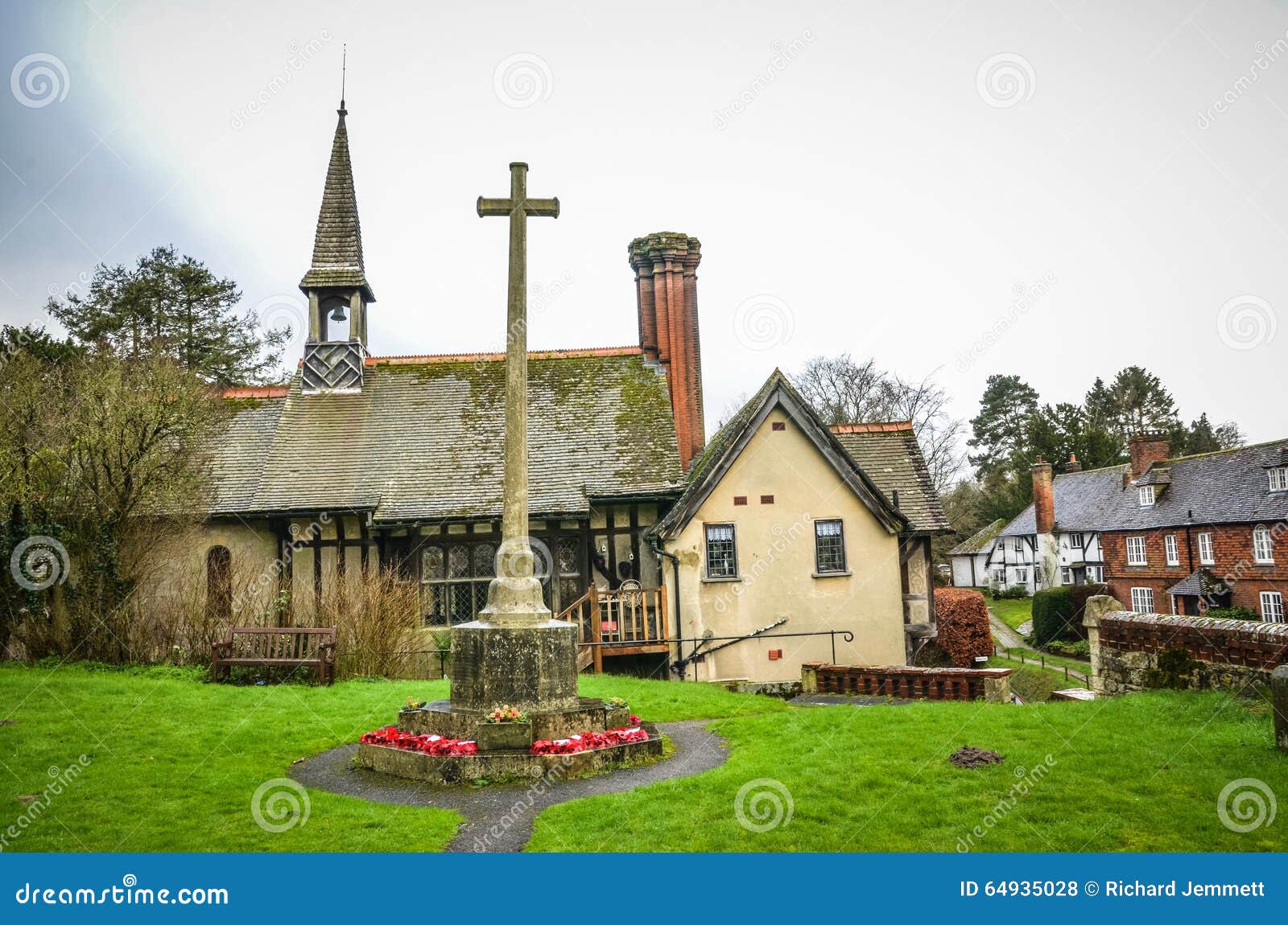 Village Buildings Godstone Surrey Stock Photo - Image of religion ...