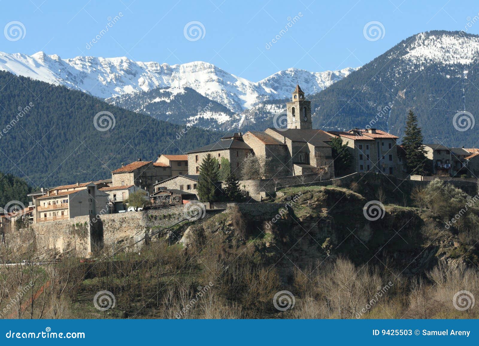 Village in Catalonia,Pyrenees Stock Image - Image of landscape, snow ...