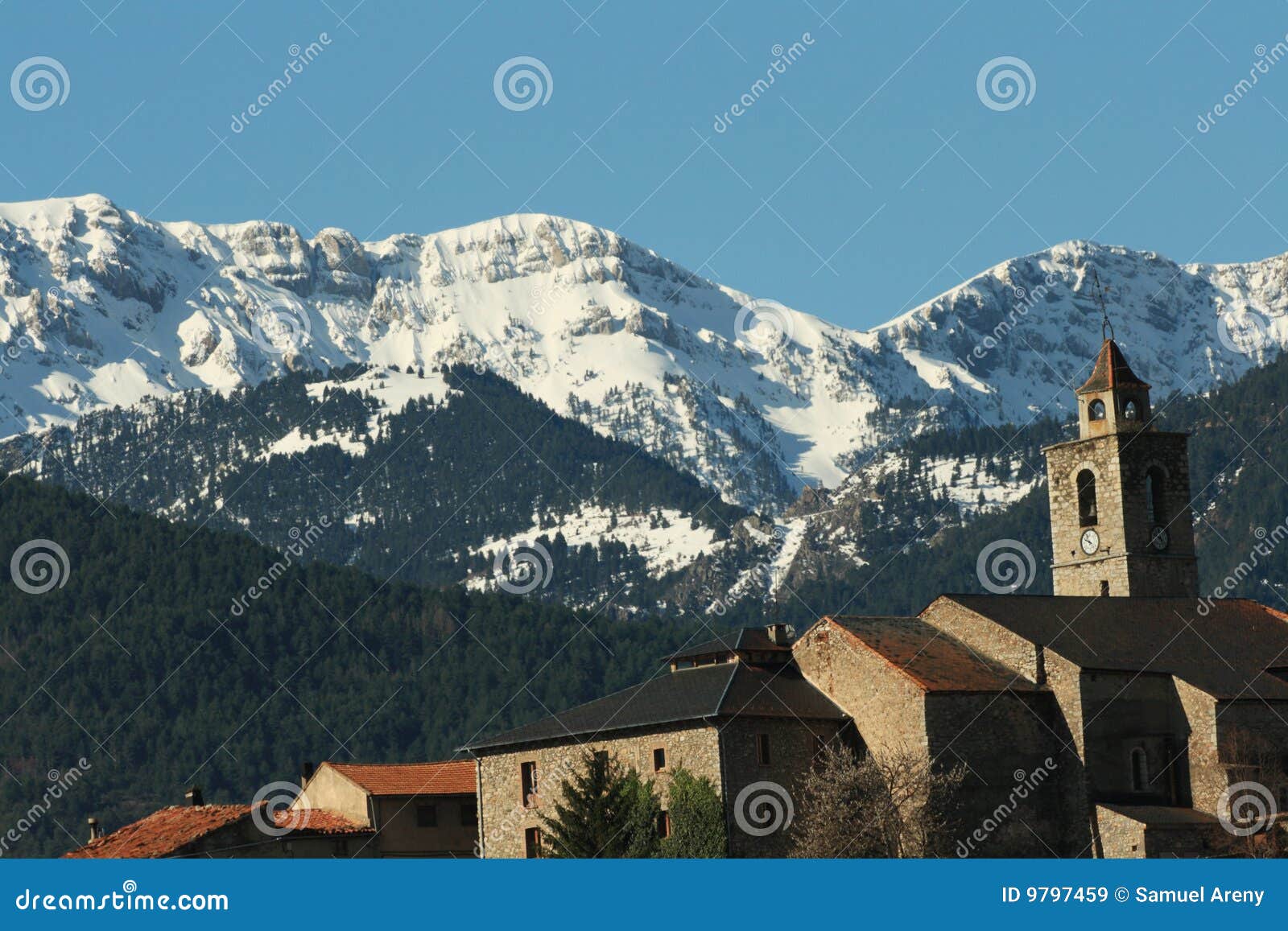 Village in Catalonia, Pyrenees Stock Image - Image of cerdanya, home ...