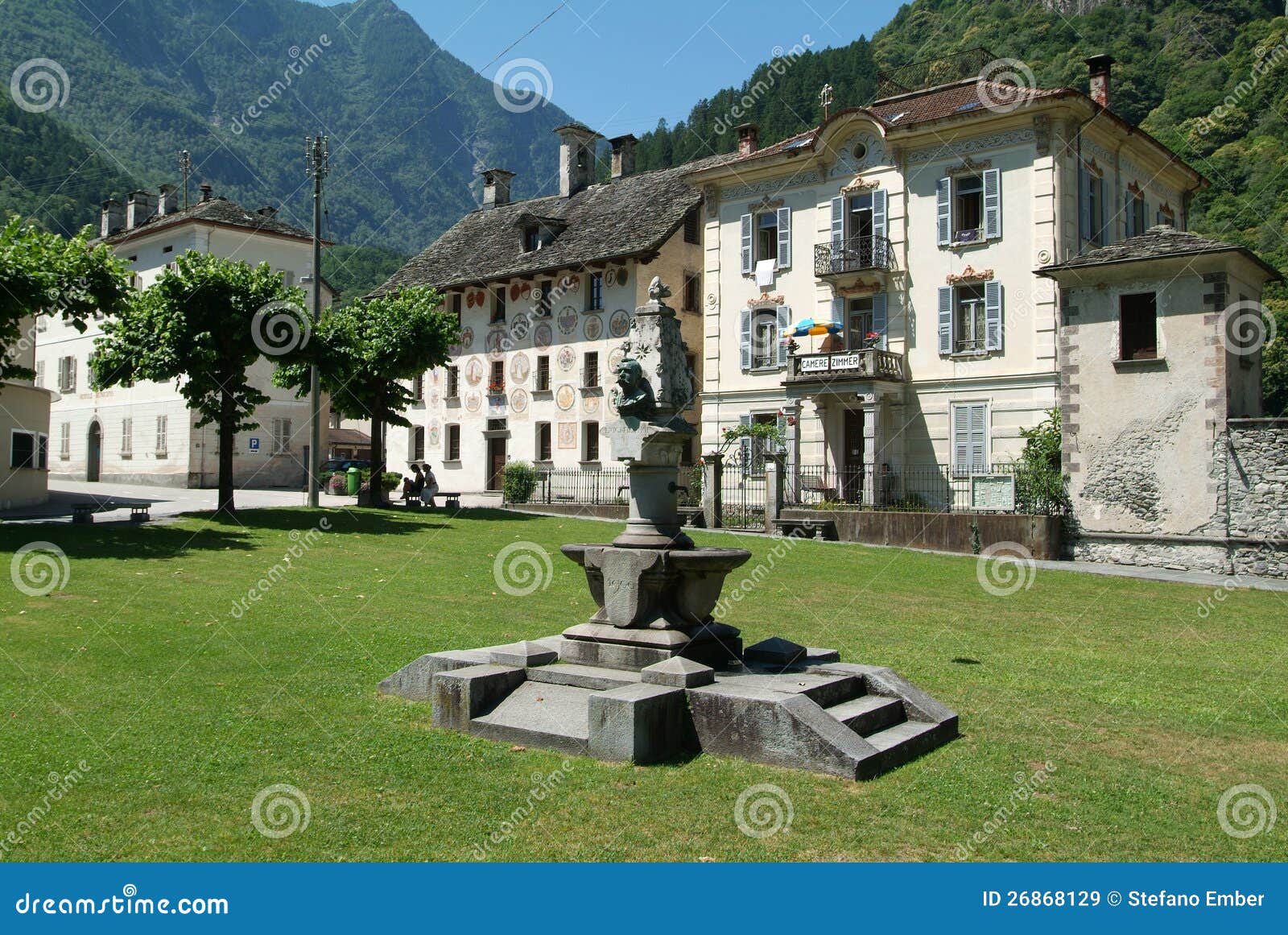 The village of Cevio stock image. Image of switzerland - 26868129