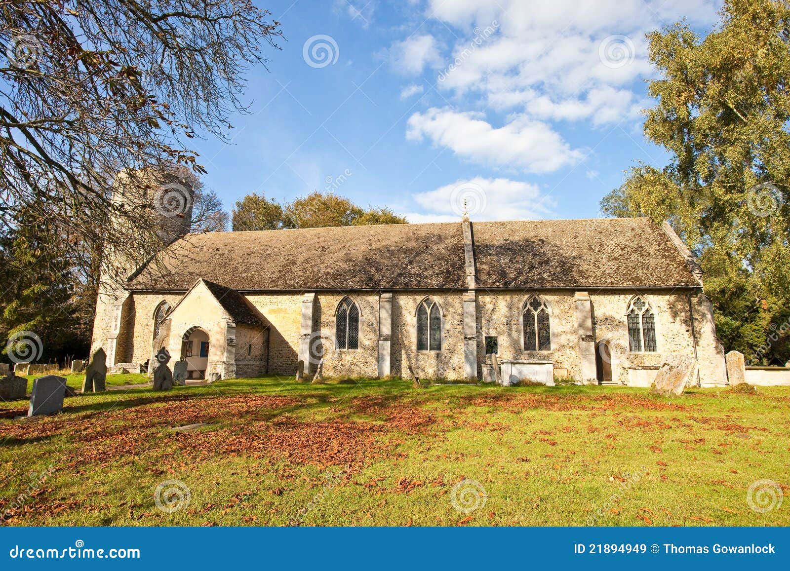 Village church stock image. Image of tombstones, tombs - 21894949