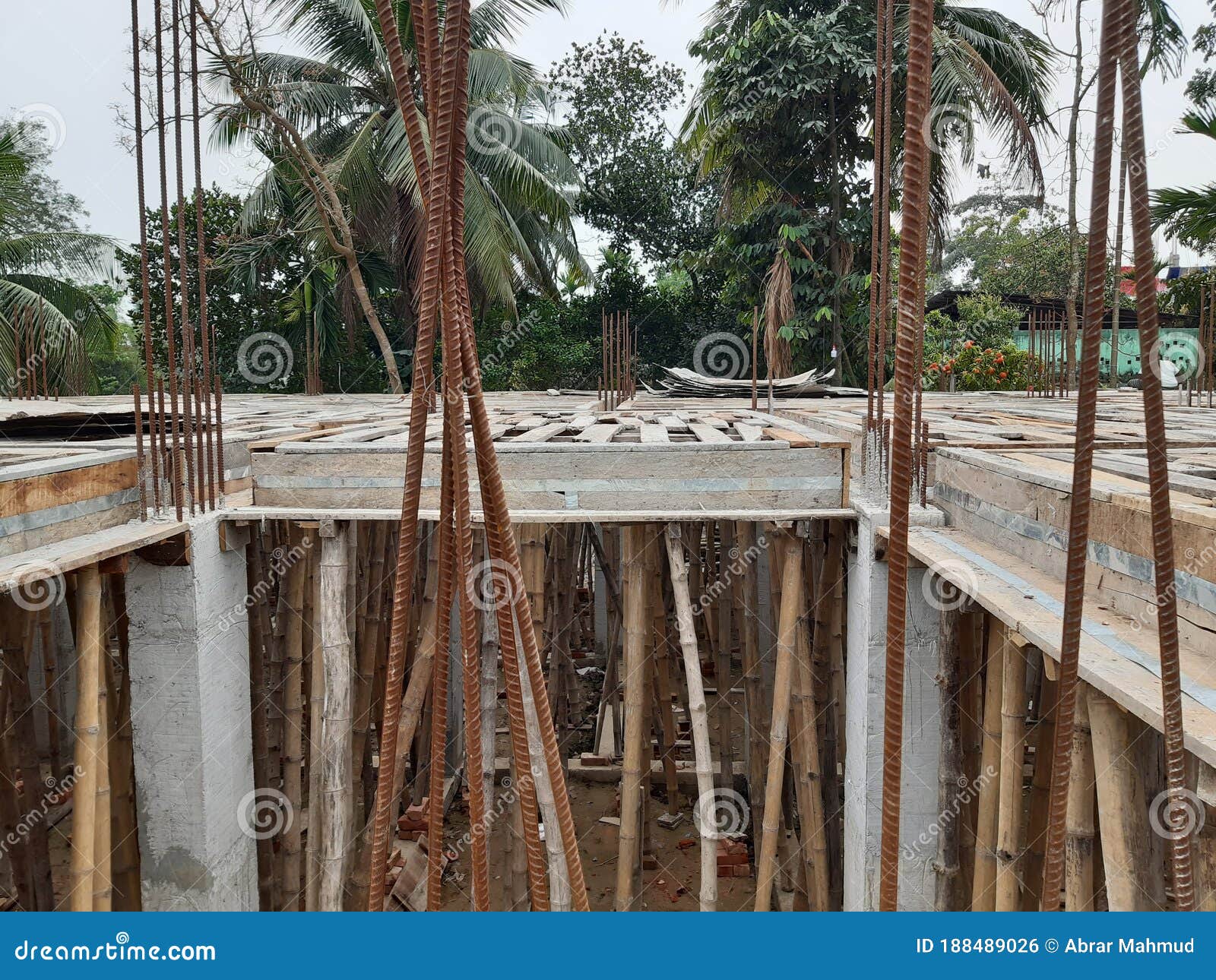 Village Construction First Floor Rooftop Level Stock Photo - Image of ...