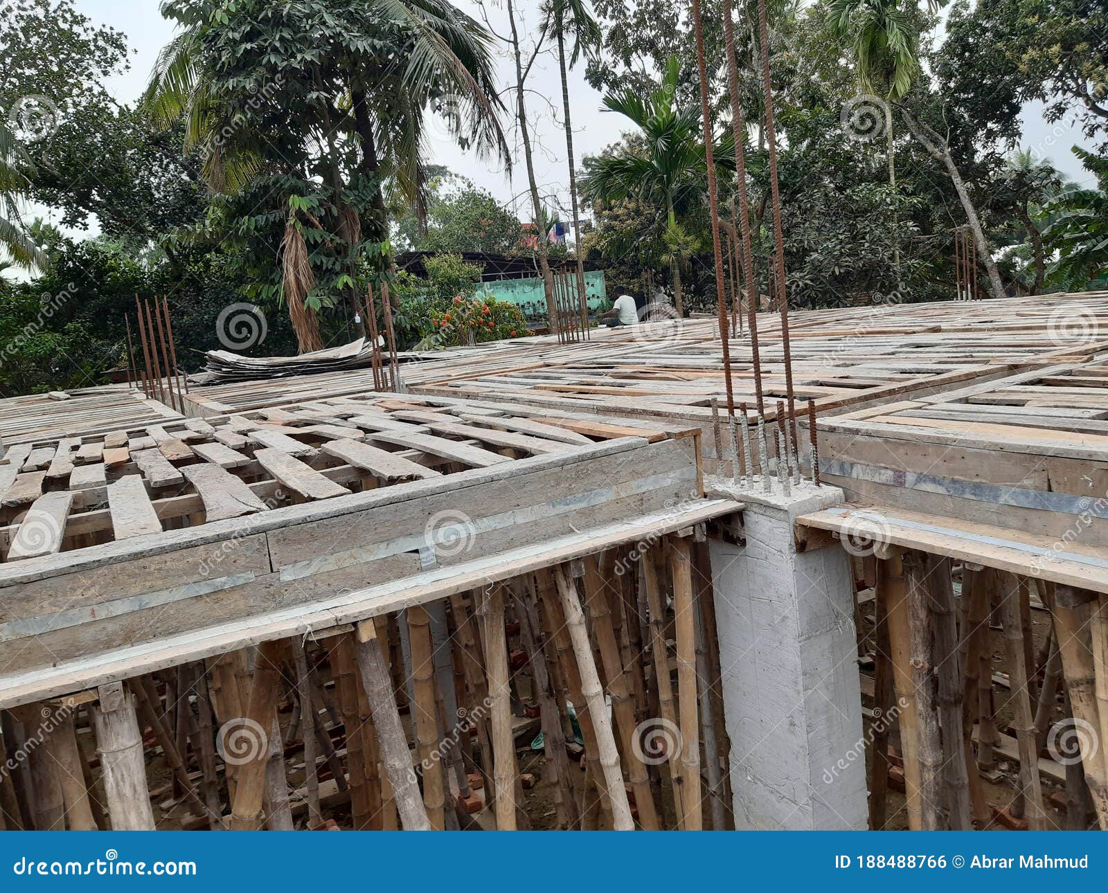 Village Construction Rooftop Working Site Stock Photo - Image of ...