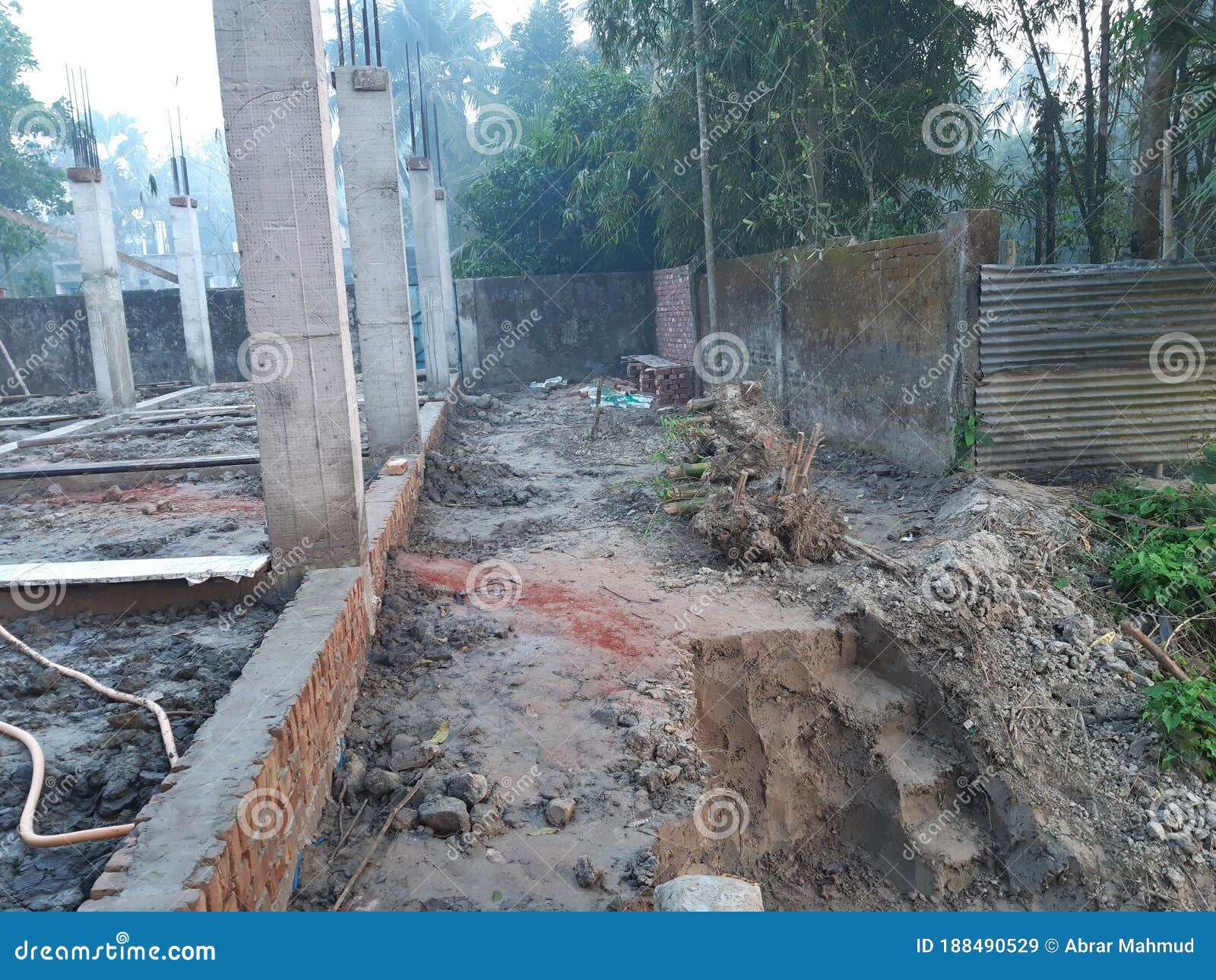 Village Construction Site Backyard Place Stock Image - Image of ...