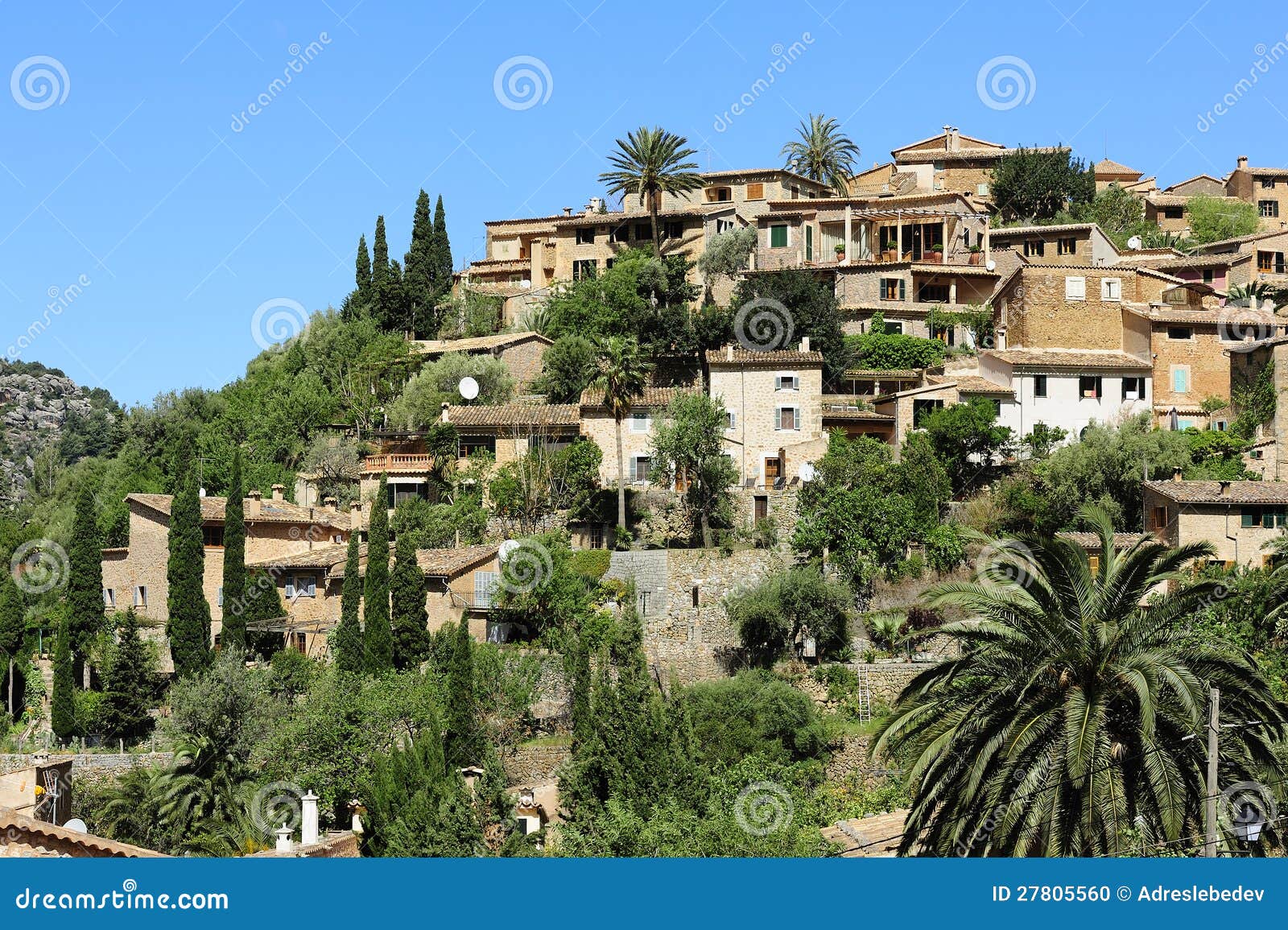 Village Deia in Majorca, Spain Stock Photo - Image of spanish, town ...