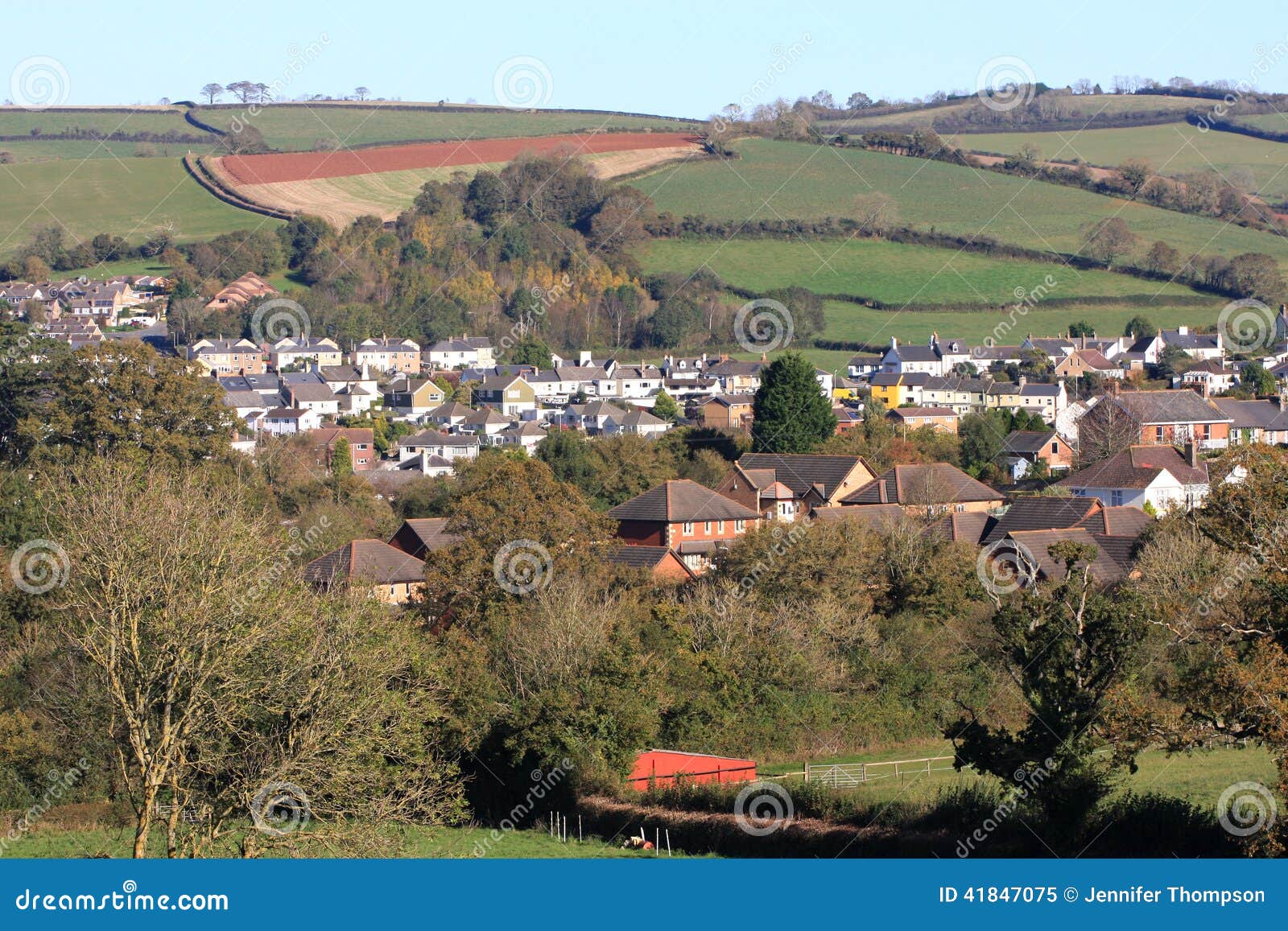Village in Devon stock image. Image of ploughed, blue - 41847075