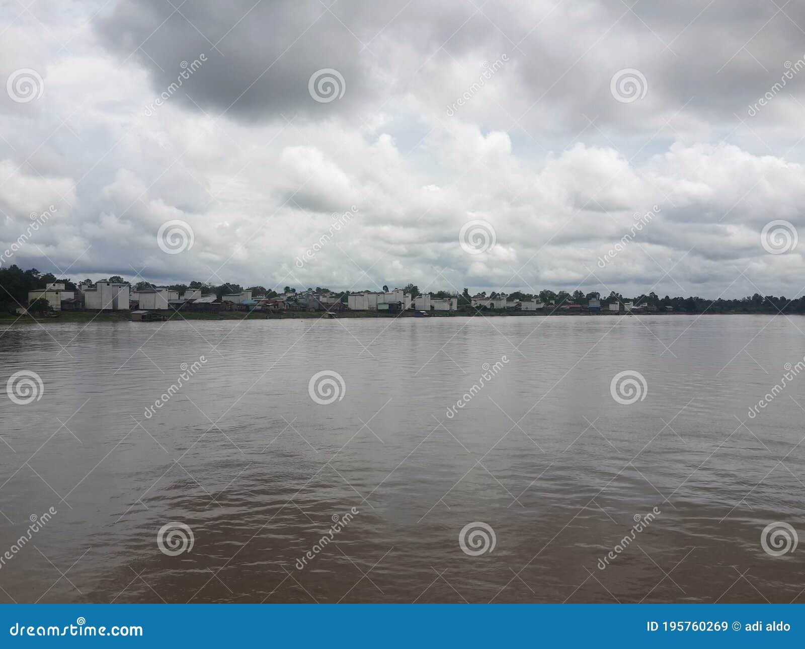 Village on the Edge of the Barito River Stock Image - Image of ...