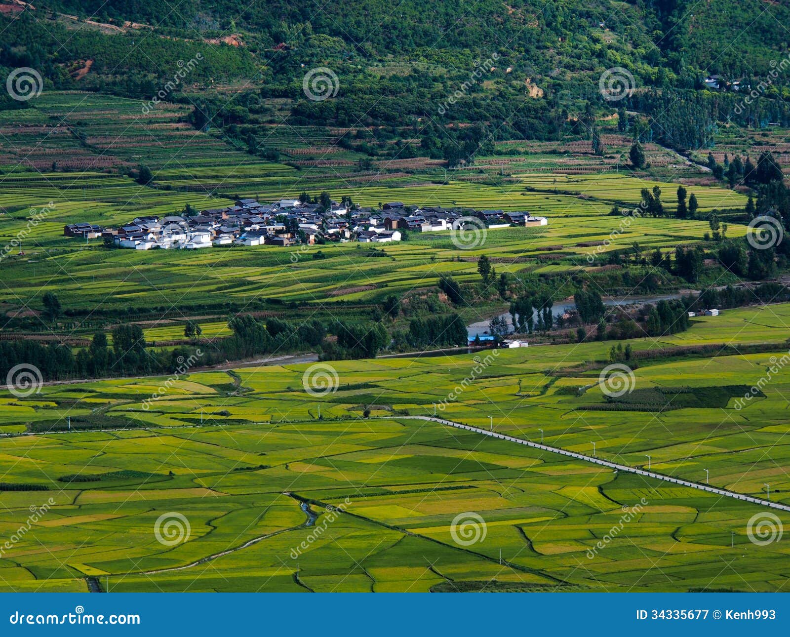 Village farmland stock image. Image of cloud, village - 34335677
