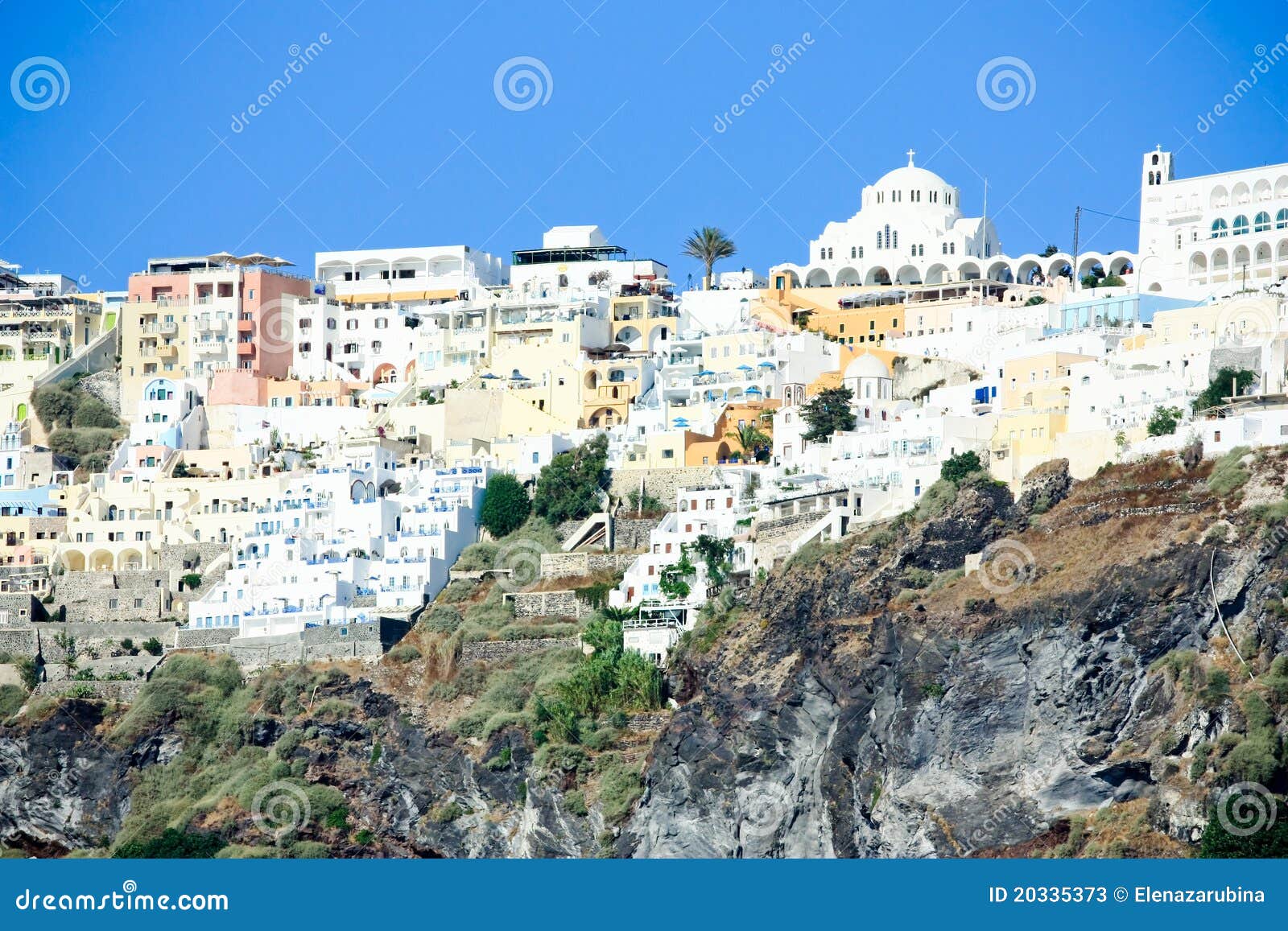 Village of fira stock image. Image of island, touristic - 20335373