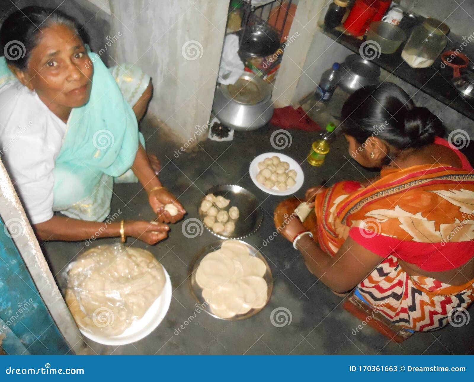 Village Food Processing by Two Older Women Editorial Stock Photo ...
