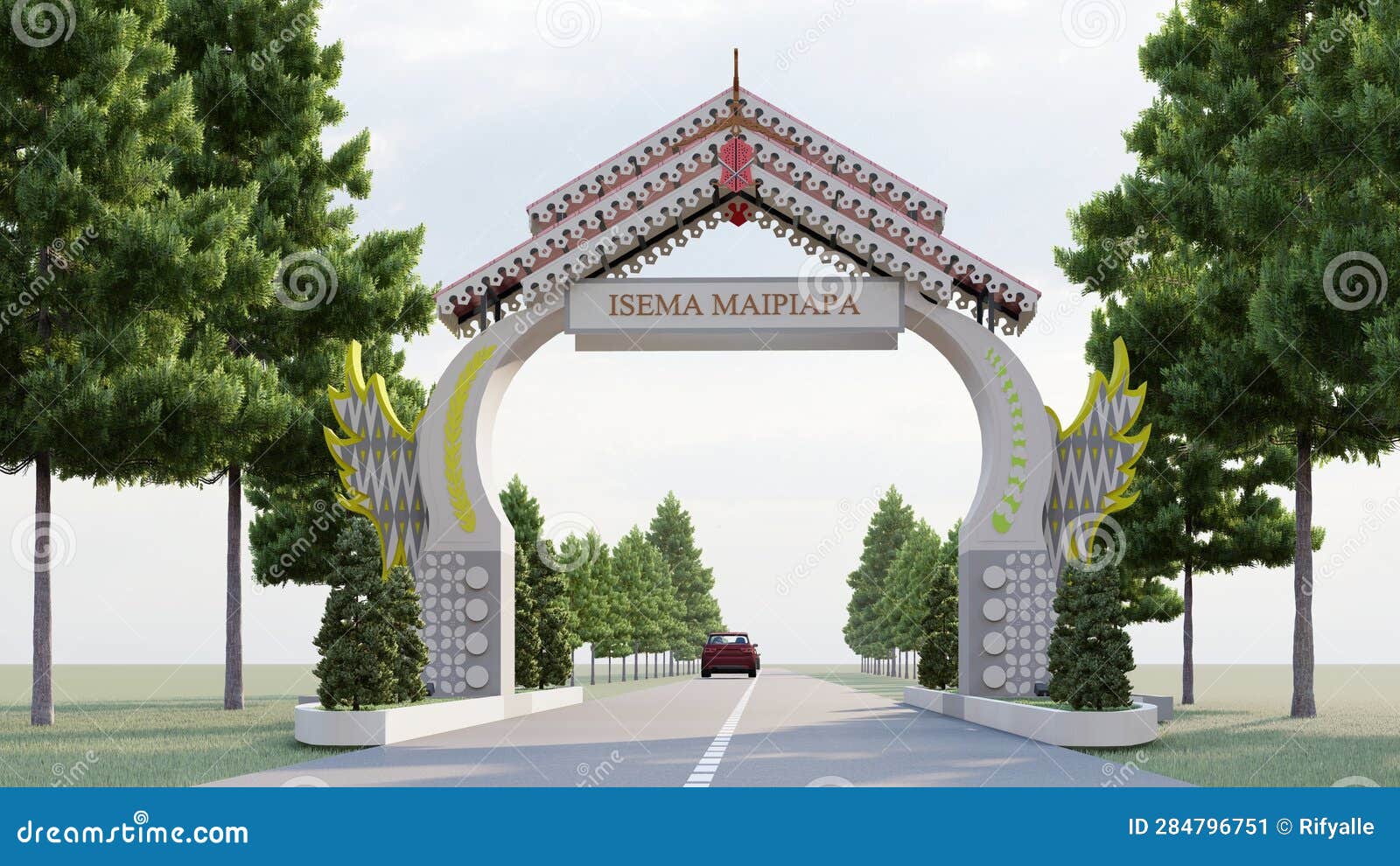 Village Gate Design on the Trans Sulawesi Road Stock Image - Image of ...
