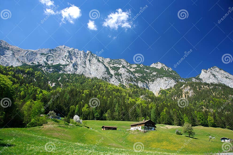 Village in the Germany Alps Stock Image - Image of bavaria, forest ...