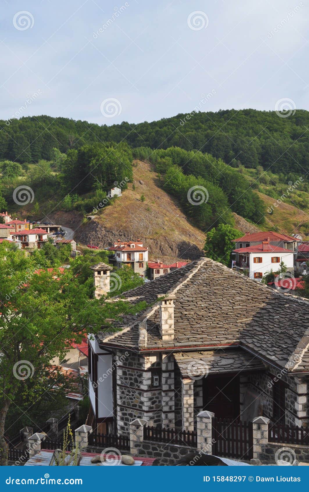 Village in Greece, Milea stock image. Image of remote - 15848297