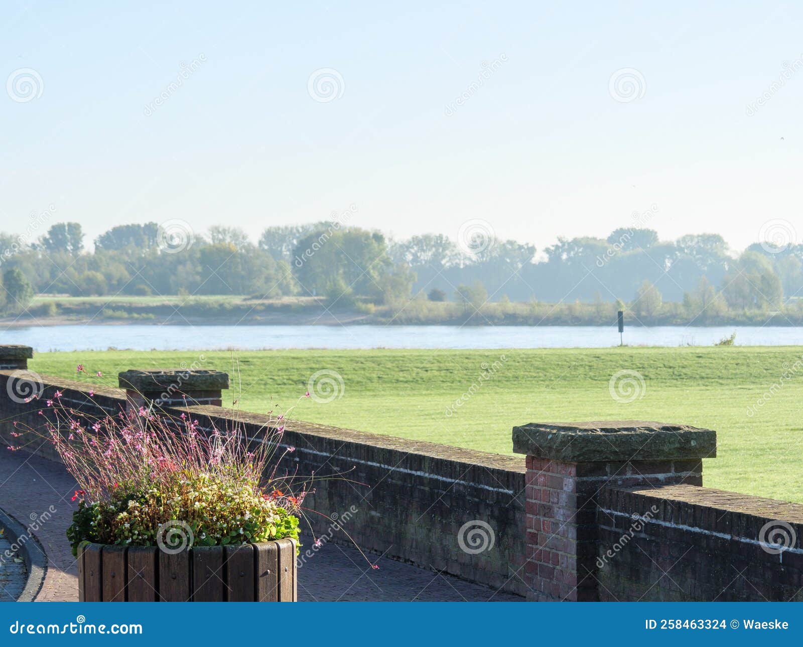 The Village of Grieth at the Rhine River Stock Photo - Image of ...