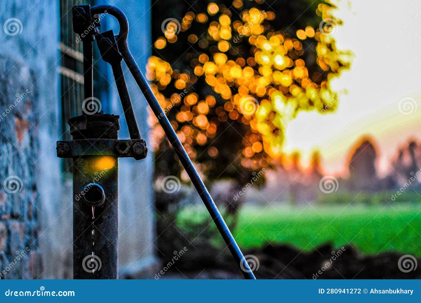 Village Scene stock photo. Image of sunlight, morning - 280941272