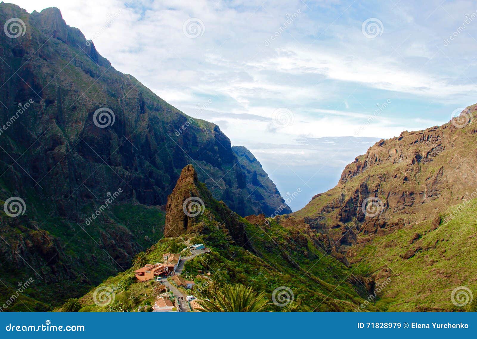 The Village Hidden between Two Mountains Stock Image - Image of spring ...