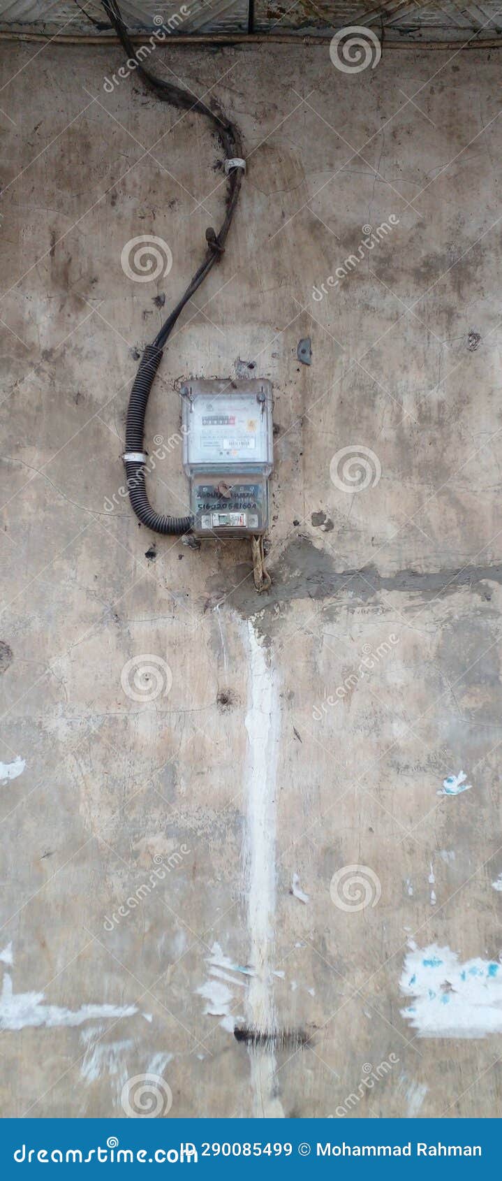 Village House Electric Meter on Wall Stock Image - Image of house ...
