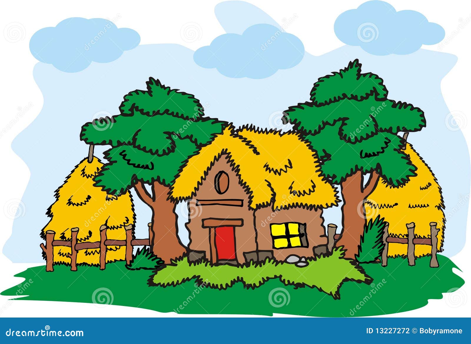 Village house vector stock vector. Illustration of vector - 13227272
