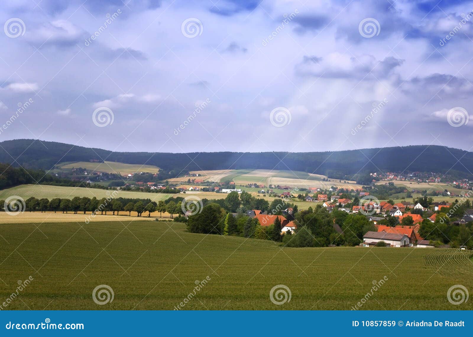 Village landscape stock image. Image of countryside, plant - 10857859
