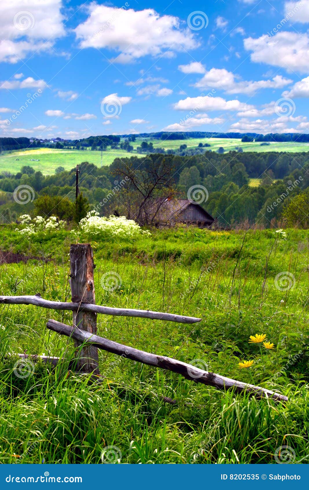 Village landscape stock image. Image of side, farm, green - 8202535