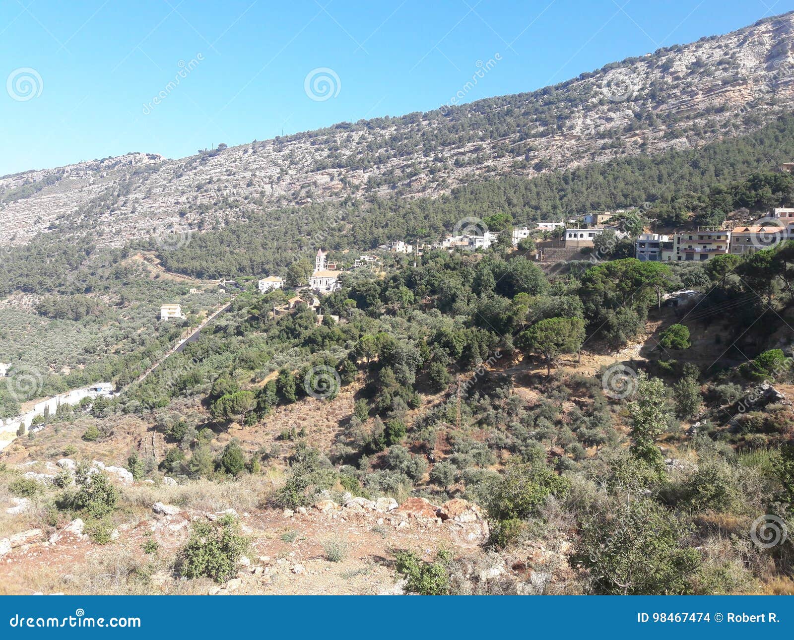 Village lebanon stock photo. Image of mountain, village - 98467474