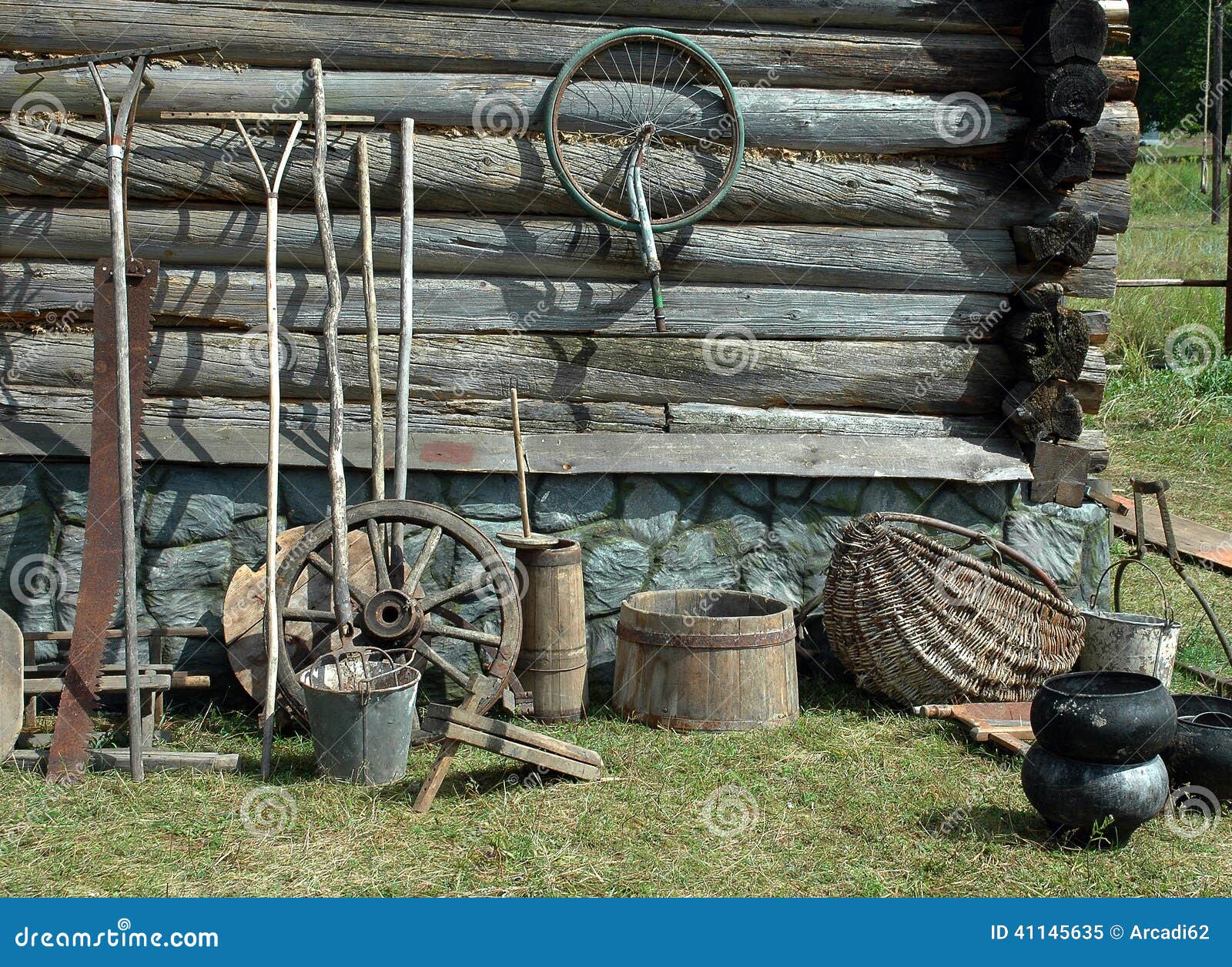 Village Life Still. Retro Tool Stock Image - Image of forks, wooden ...