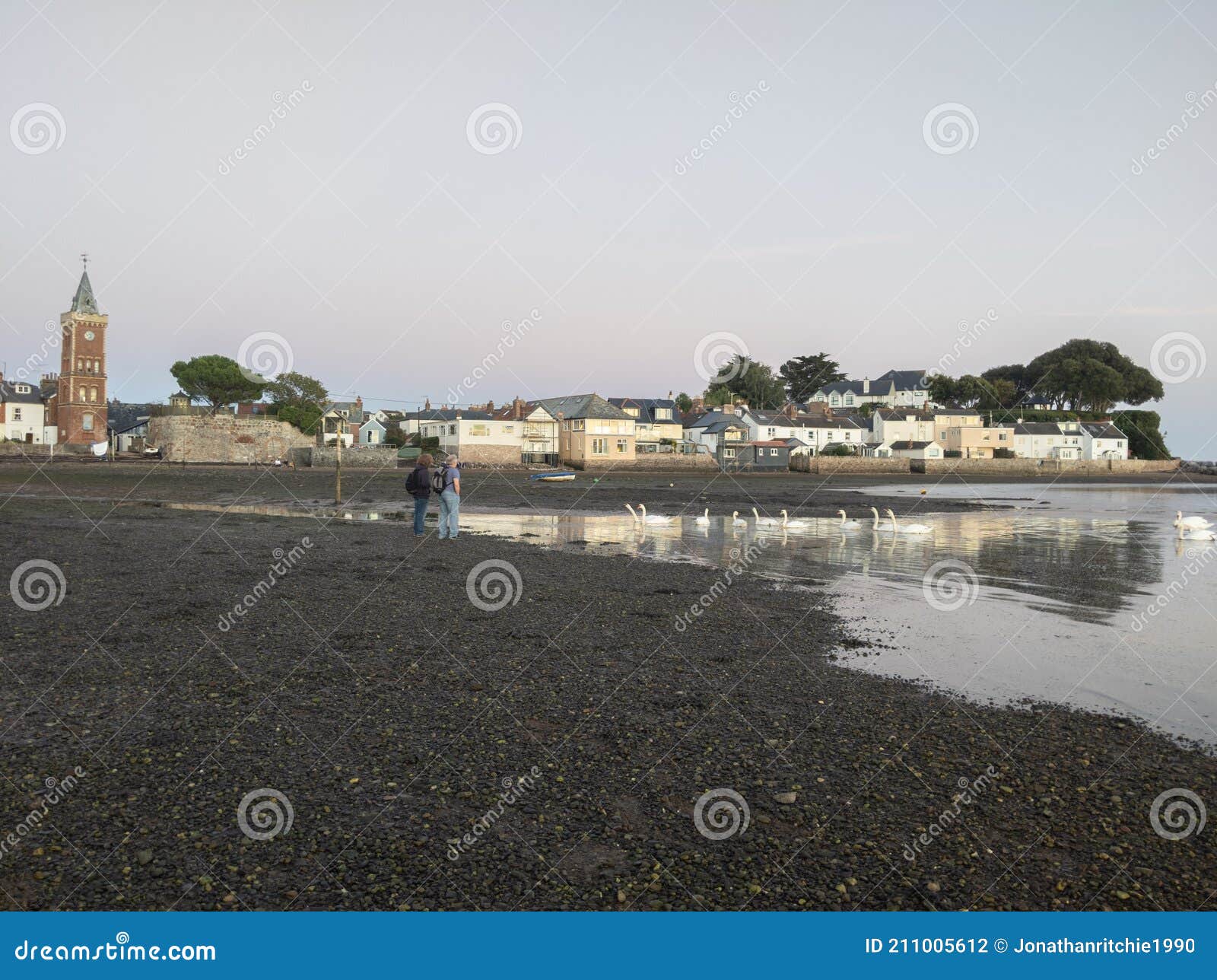 The Village of Lympstone Including the Clock Tower in Devon Stock Photo ...