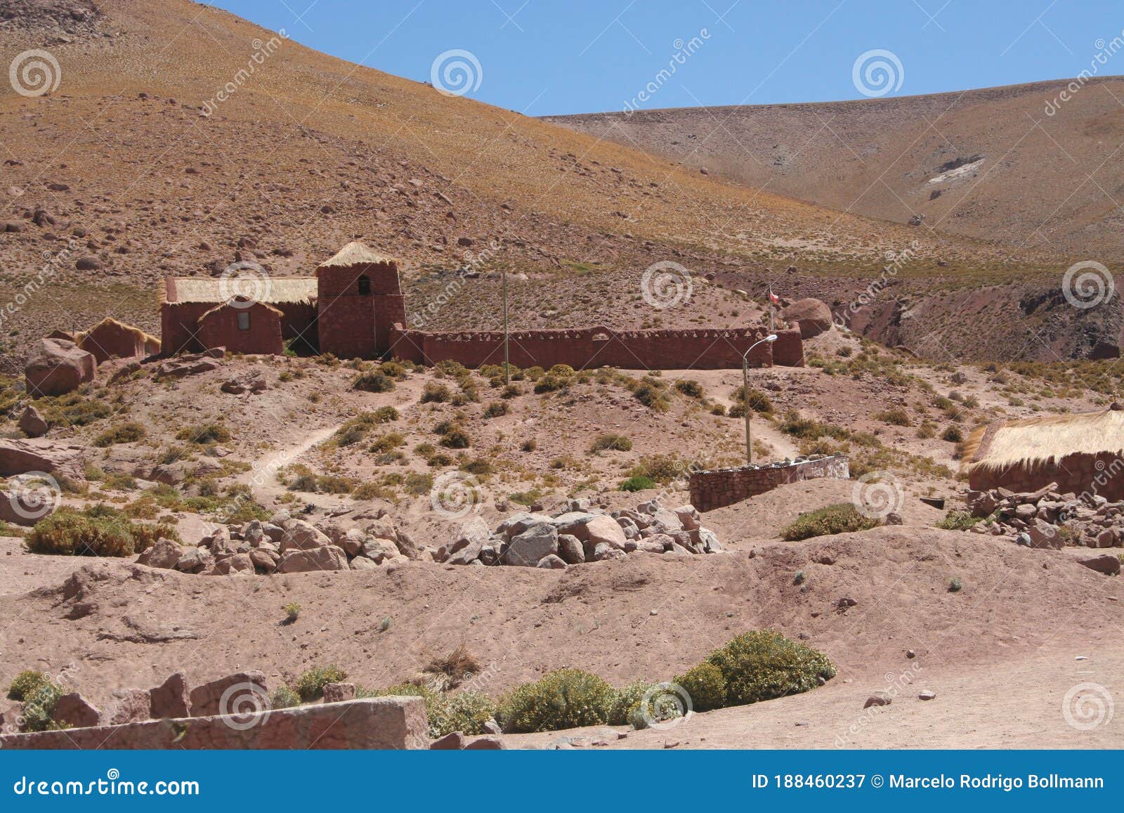 Village of Machuca in the Atacama Desert. Stock Image - Image of rock ...