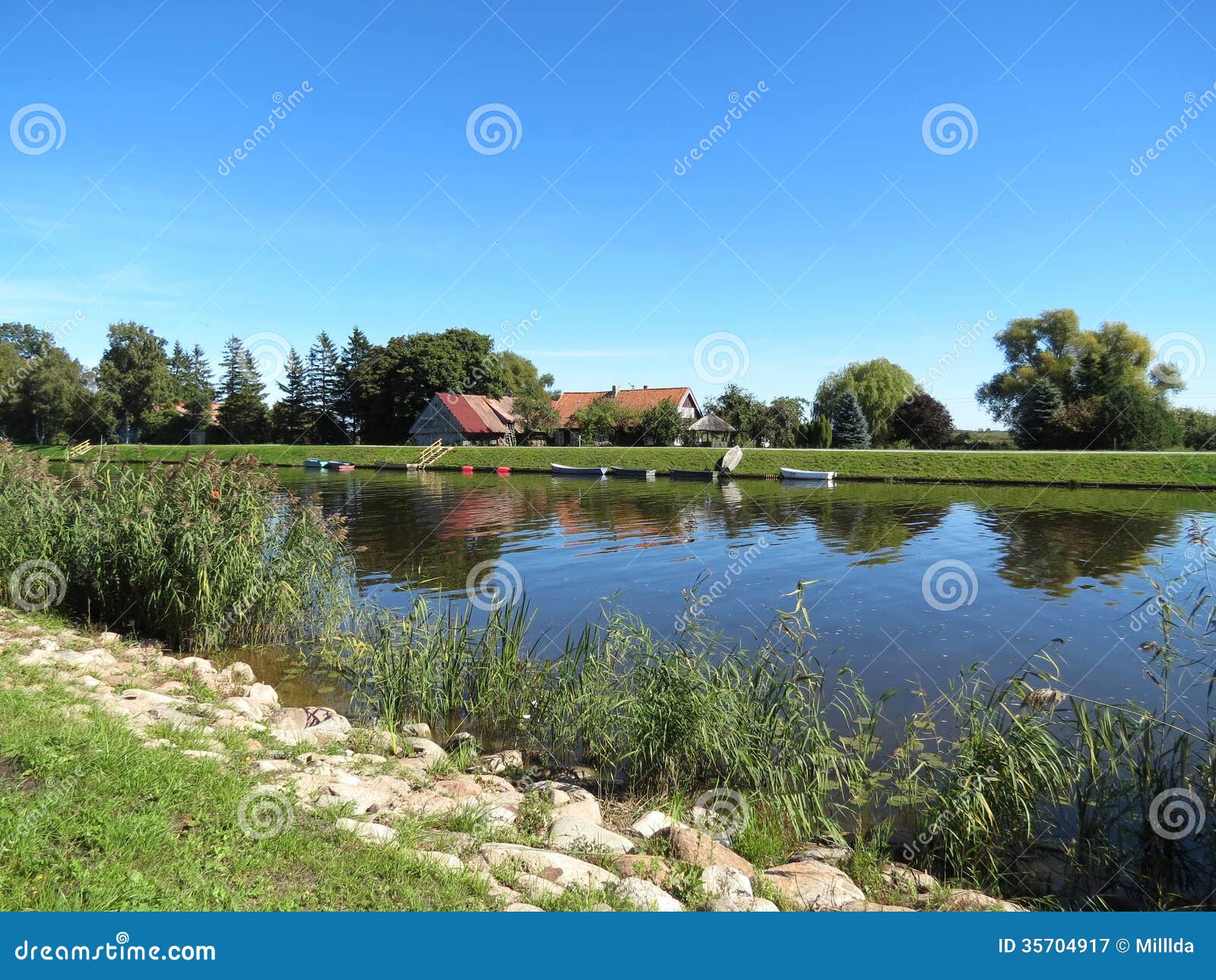 Village Minge, Lithuania stock image. Image of house - 35704917