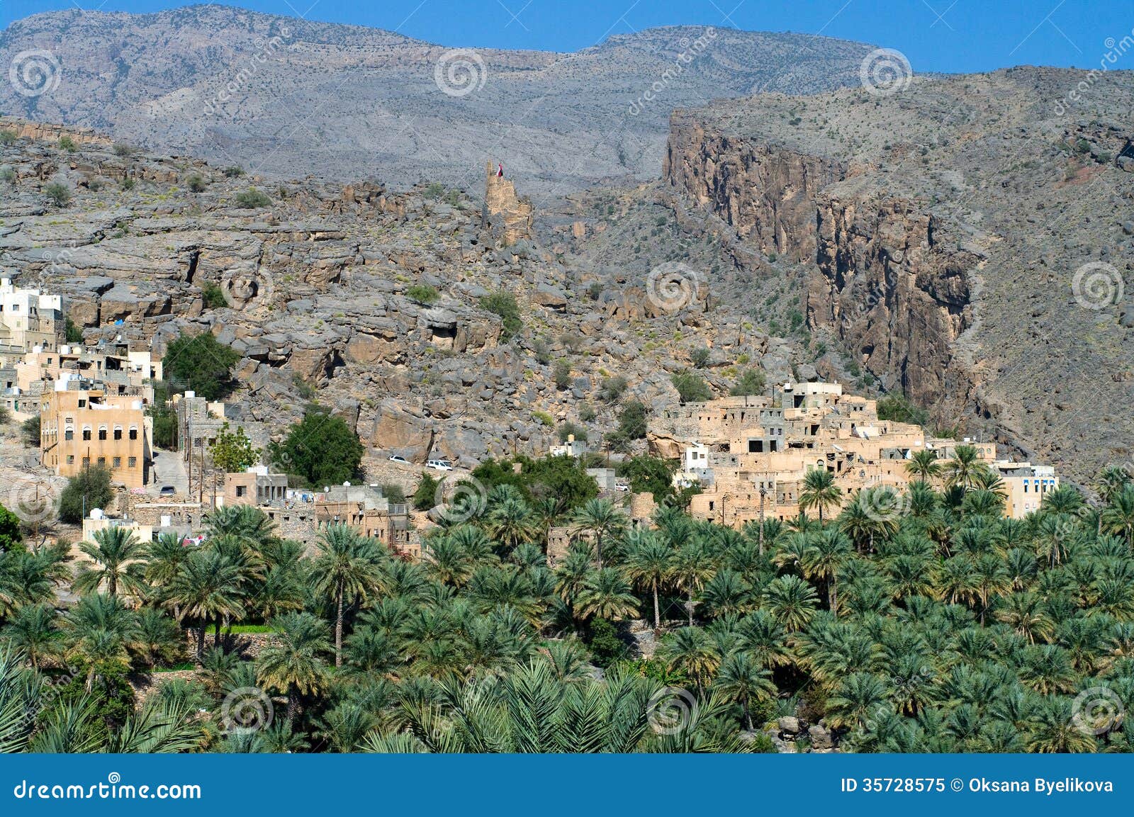 The village Misfat, Oman stock image. Image of east, arabian - 35728575