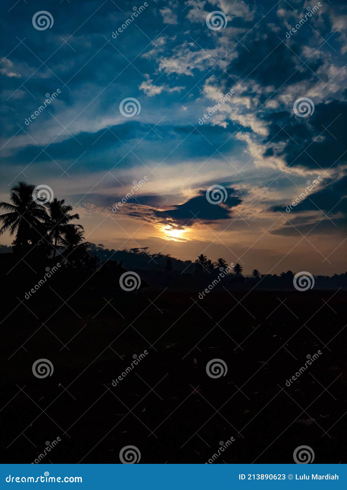 Village morning vibe stock image. Image of horizon, cloud - 213890623