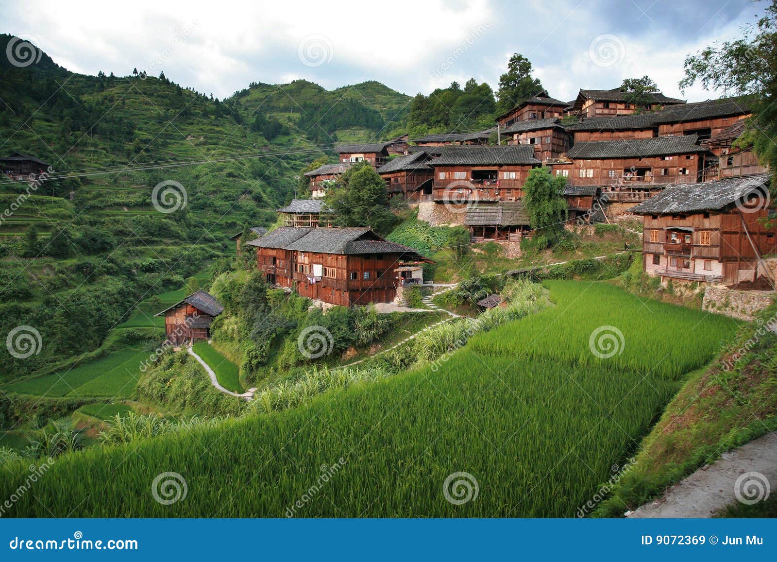 Village on the mountains stock image. Image of range, mountains - 9072369