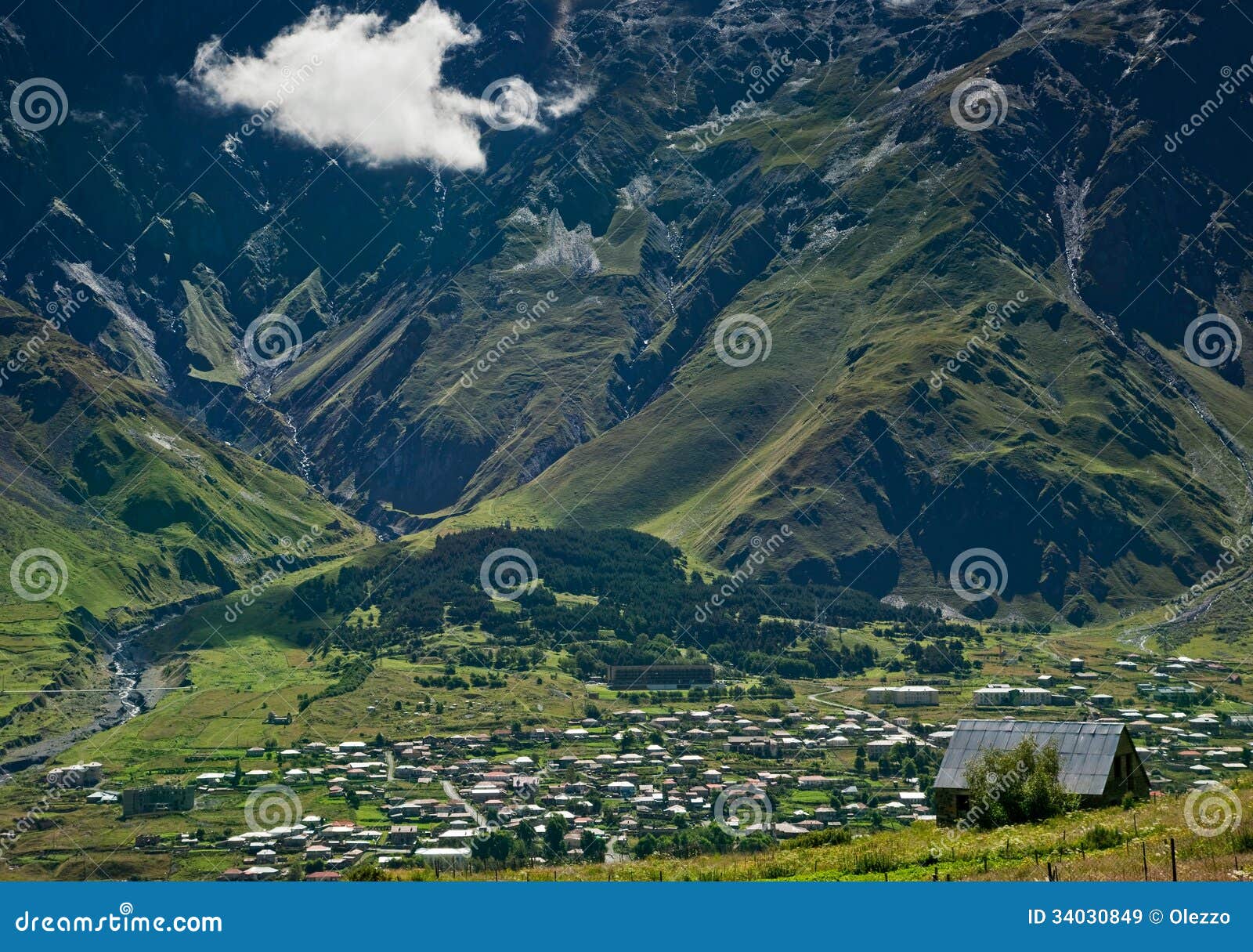 Village in the mountains stock image. Image of forest - 34030849