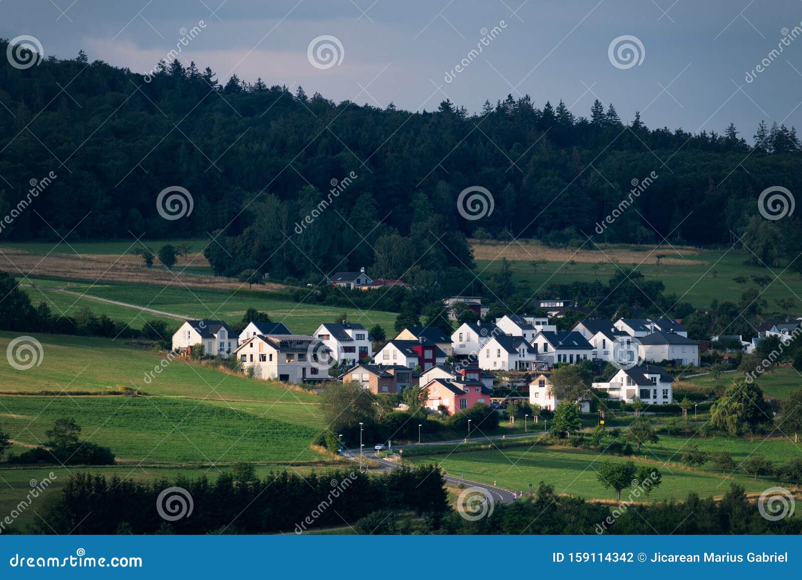 Village in the Mountains. Taunusstein Germany Stock Photo - Image of ...