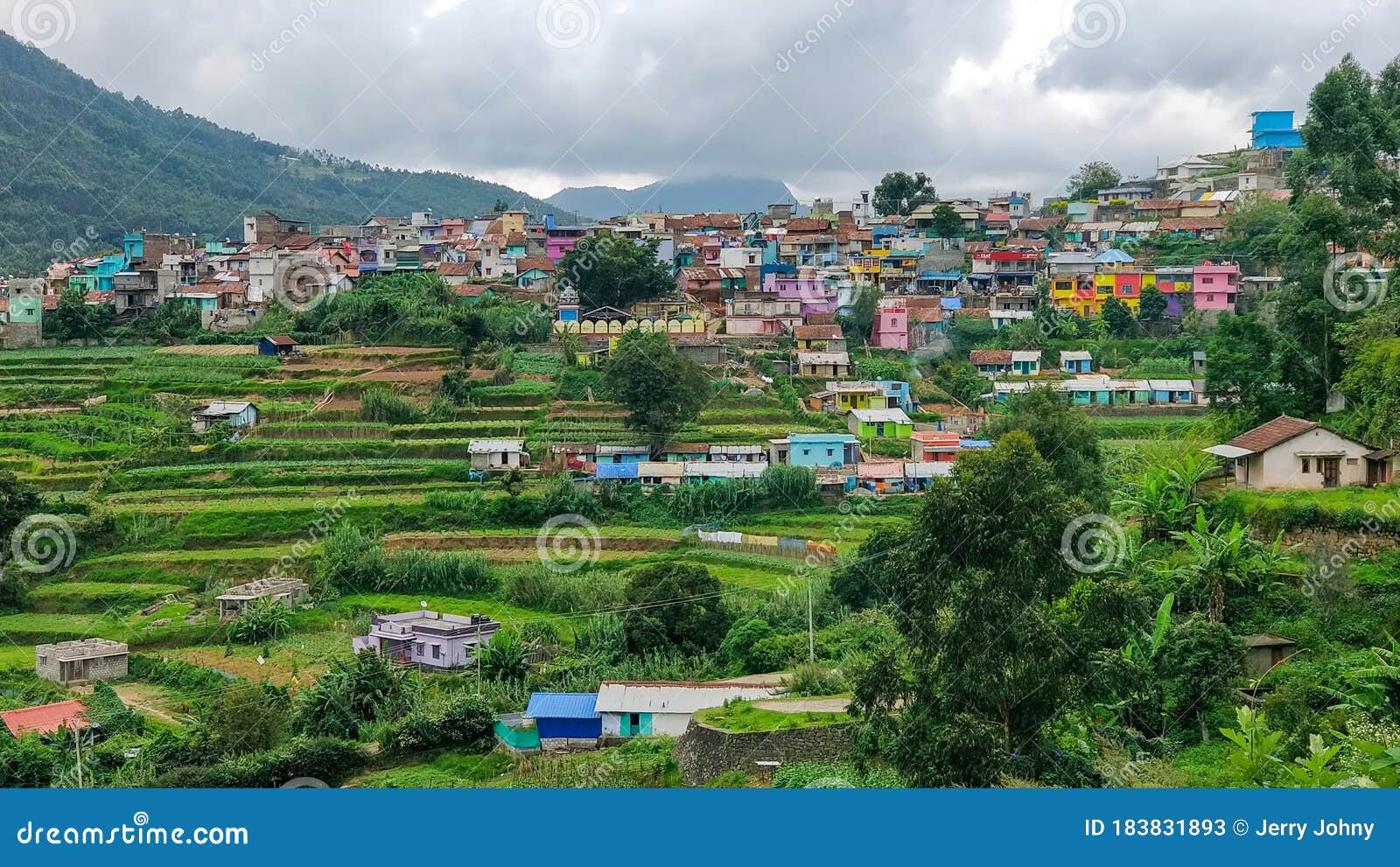 A village in Munnar stock image. Image of cluster, village - 183831893