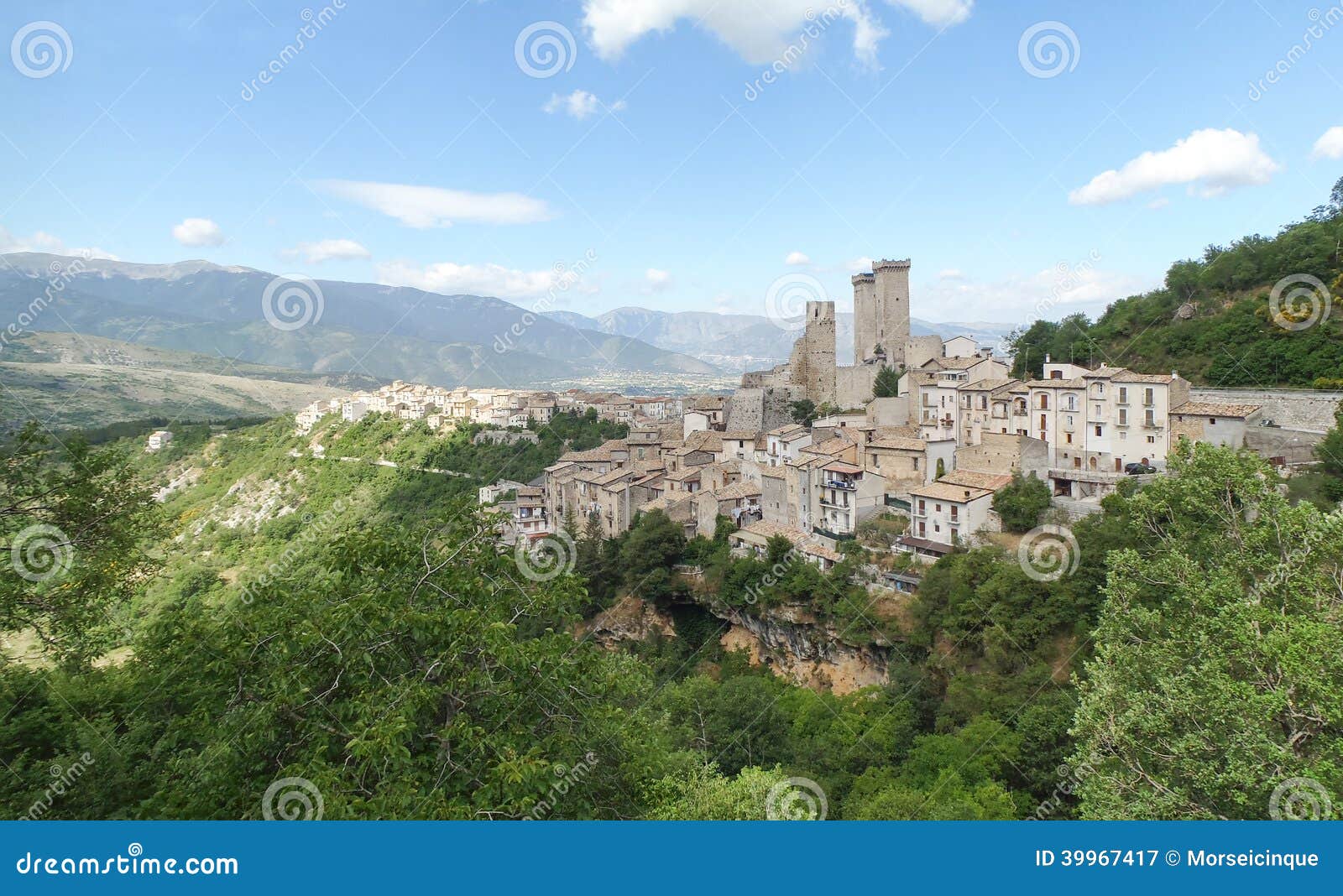 Village of Pacentro stock image. Image of rock, landscape - 39967417
