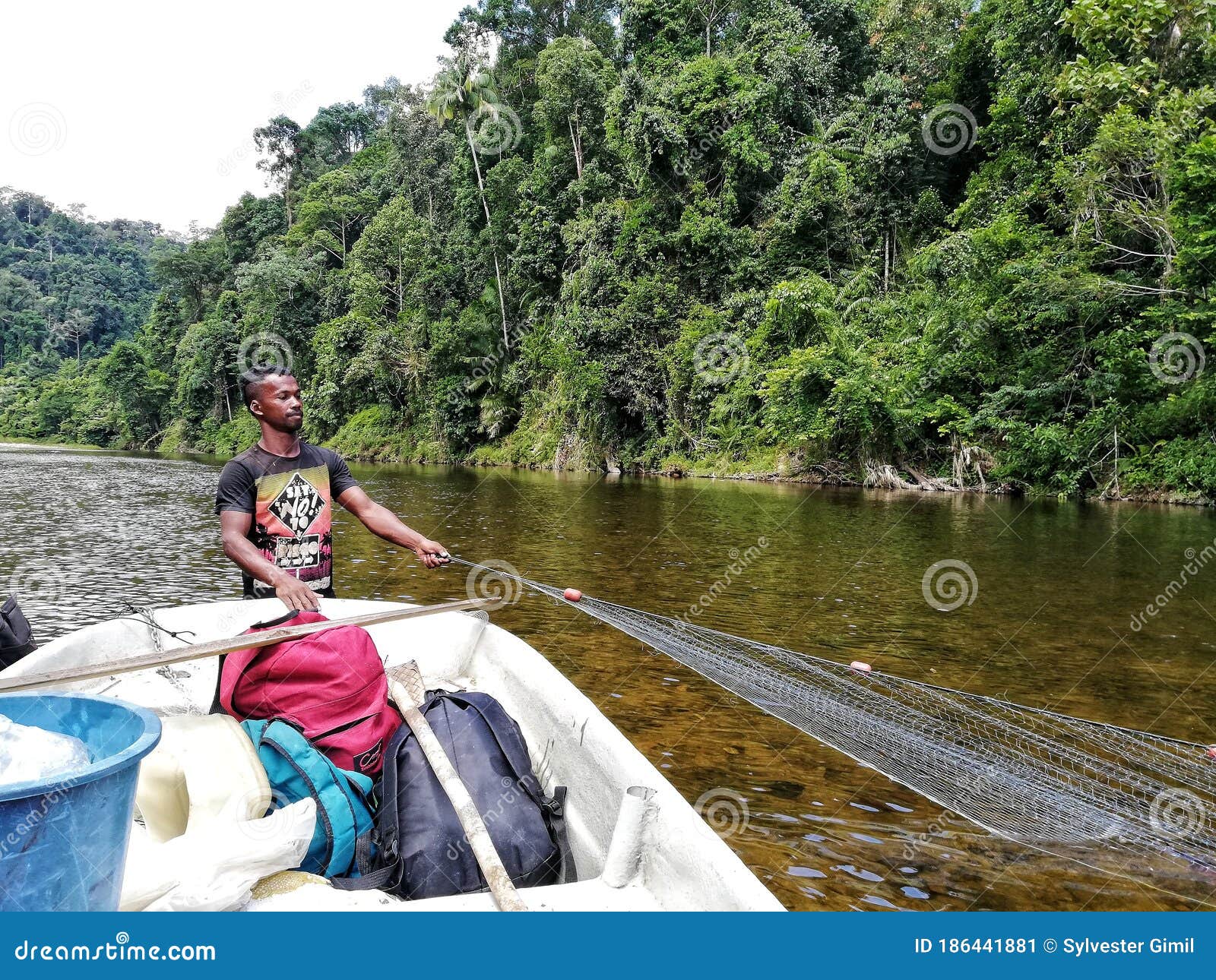 Village People in the River Editorial Photo - Image of boat, river ...
