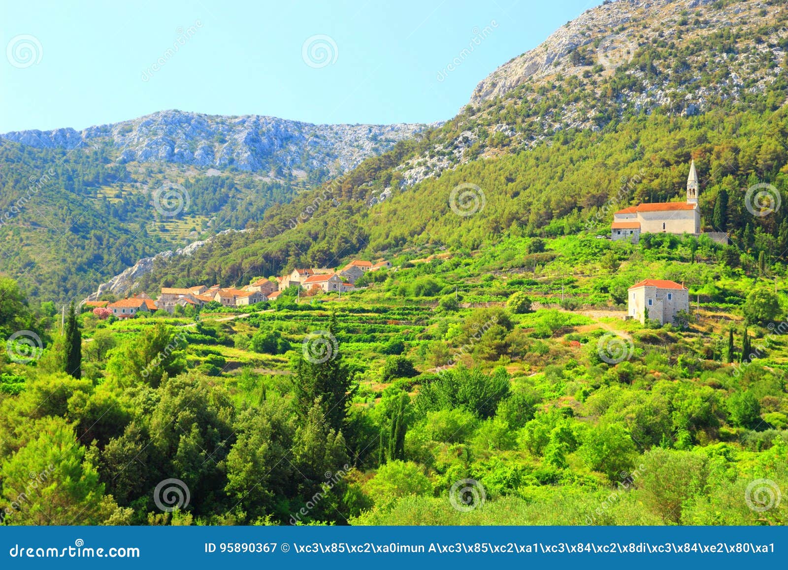 Village Pitve stock image. Image of plant, buildings - 95890367