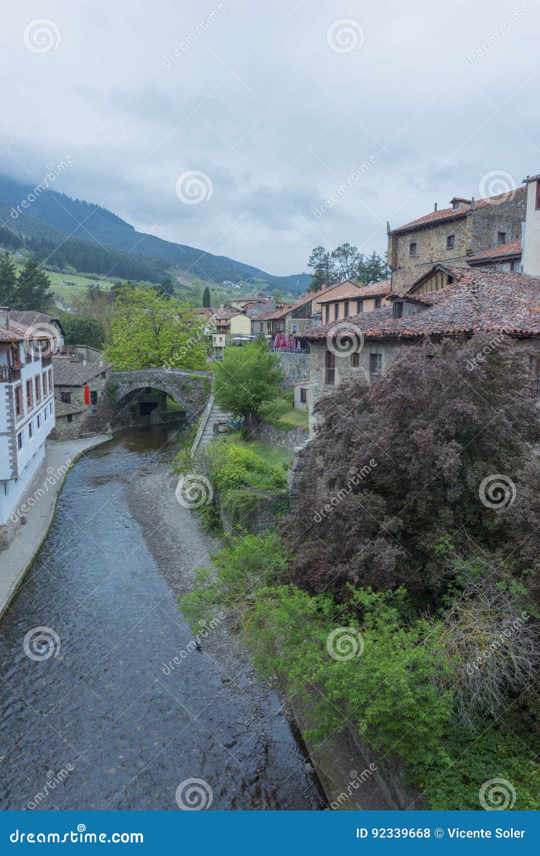 The village of potes stock photo. Image of scene, spring - 92339668